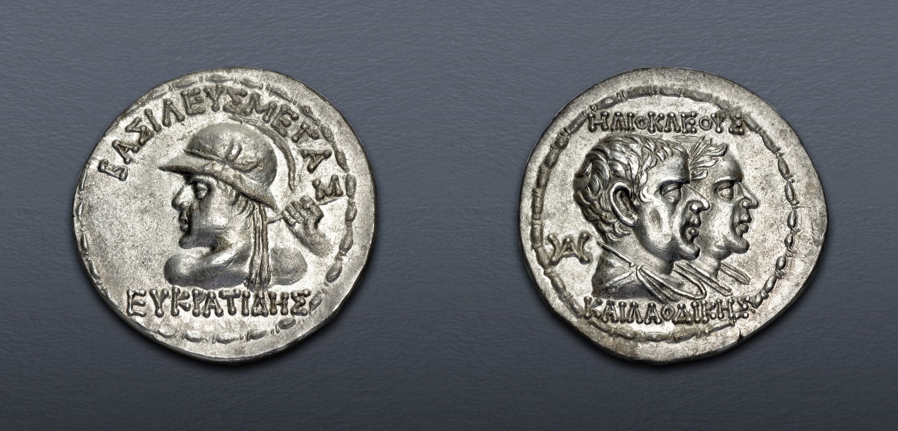BAKTRIA, Greco-Baktrian Kingdom. Eukratides I Megas. Circa 170-145 BC ...