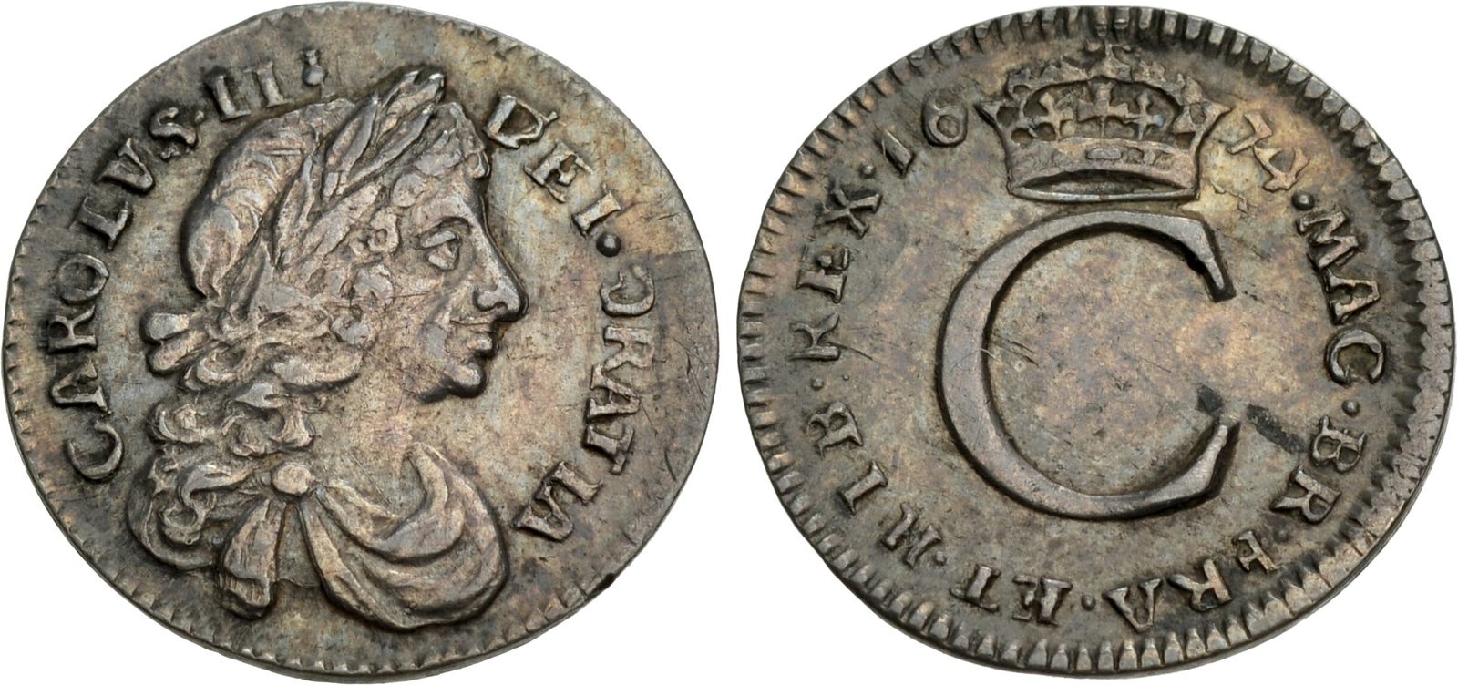 STUART. Charles II. 1660-1685. Lot of four (4) mixed Maundy issues. VF ...
