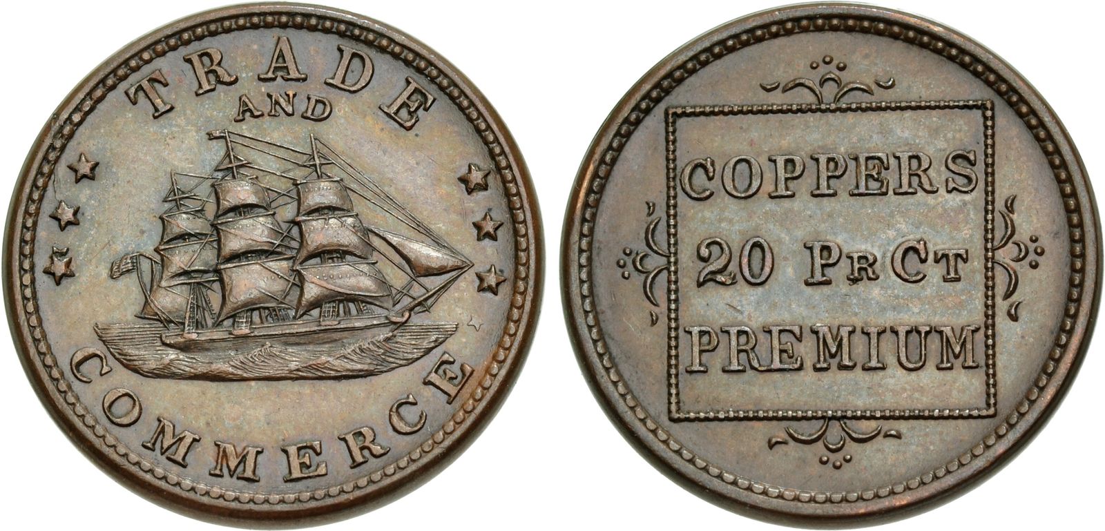 CIVIL WAR TOKENS, Patriotic series. CU Token (21mm, 5.55 g, 12h ...