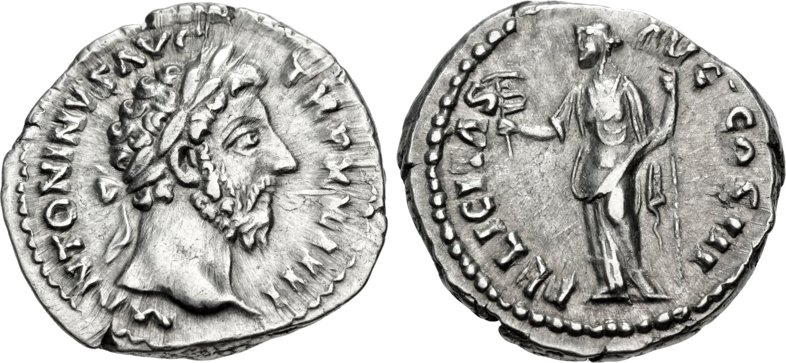 Marcus Aurelius. AD 161-180. AR Denarius (19mm, 3.63 g, 6h). Rome mint ...