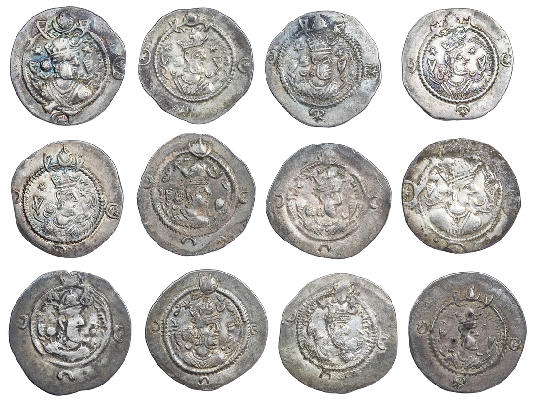 A Selection of Sassanid and Arab-Sassanid Silver (37), from temp ...