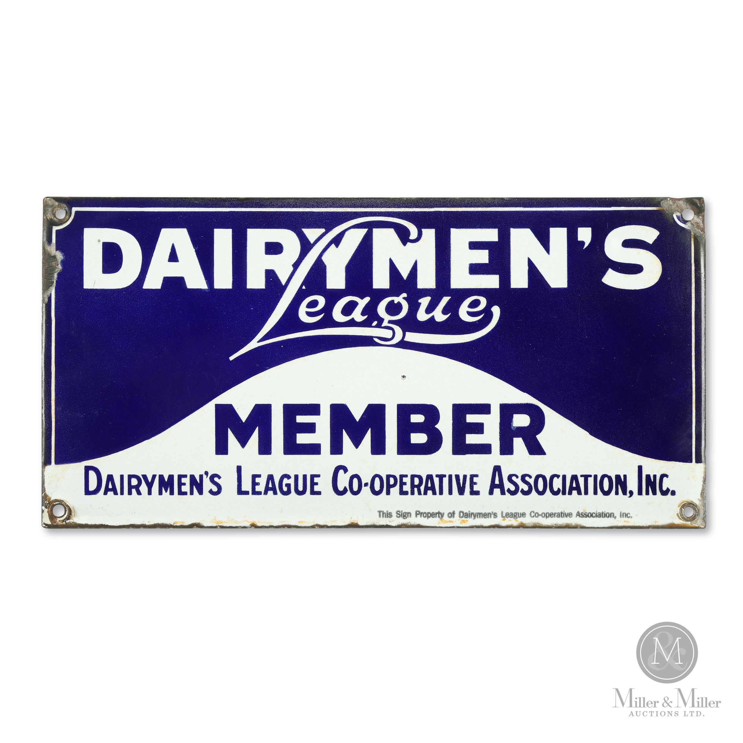 Dairymen's League Member Porcelain Sign | Barnebys