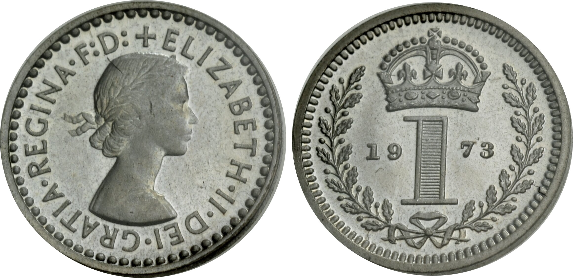 WINDSOR. Elizabeth II. 1952-2022. AR Maundy Set. Dated 1973. Proof ...