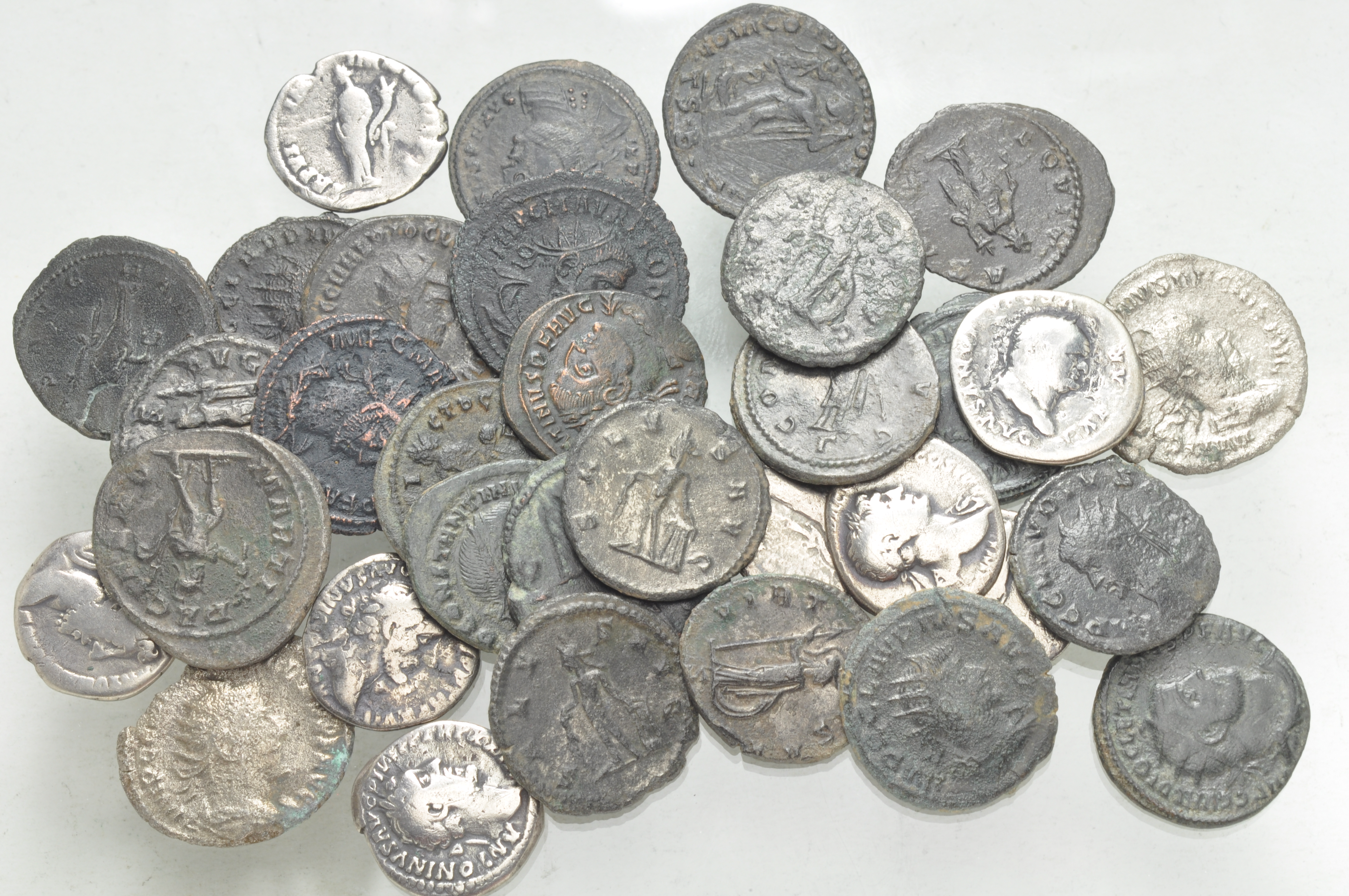 ROMAN. Imperial. Lot of thirty-three (33) silver, billon, and bronze ...