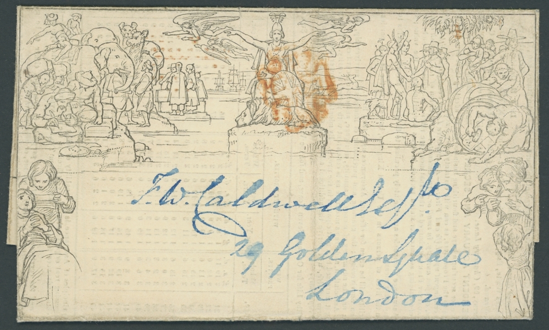 Great Britain 1840 Mulready One Penny Lettersheets A67, with blue ...