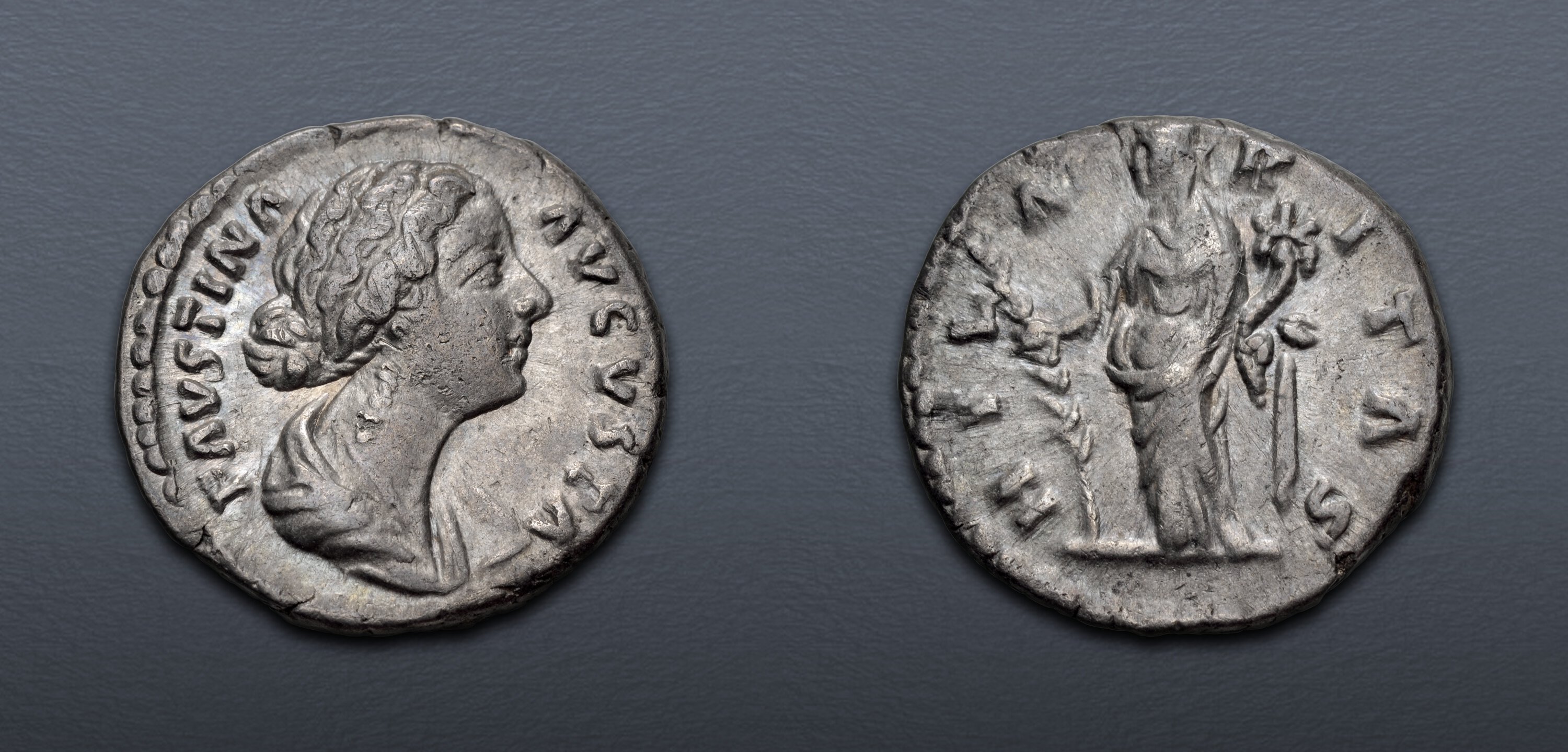 Faustina Junior. Augusta, AD 147-175. AR Denarius (17.5mm, 3.10 g, 12h ...