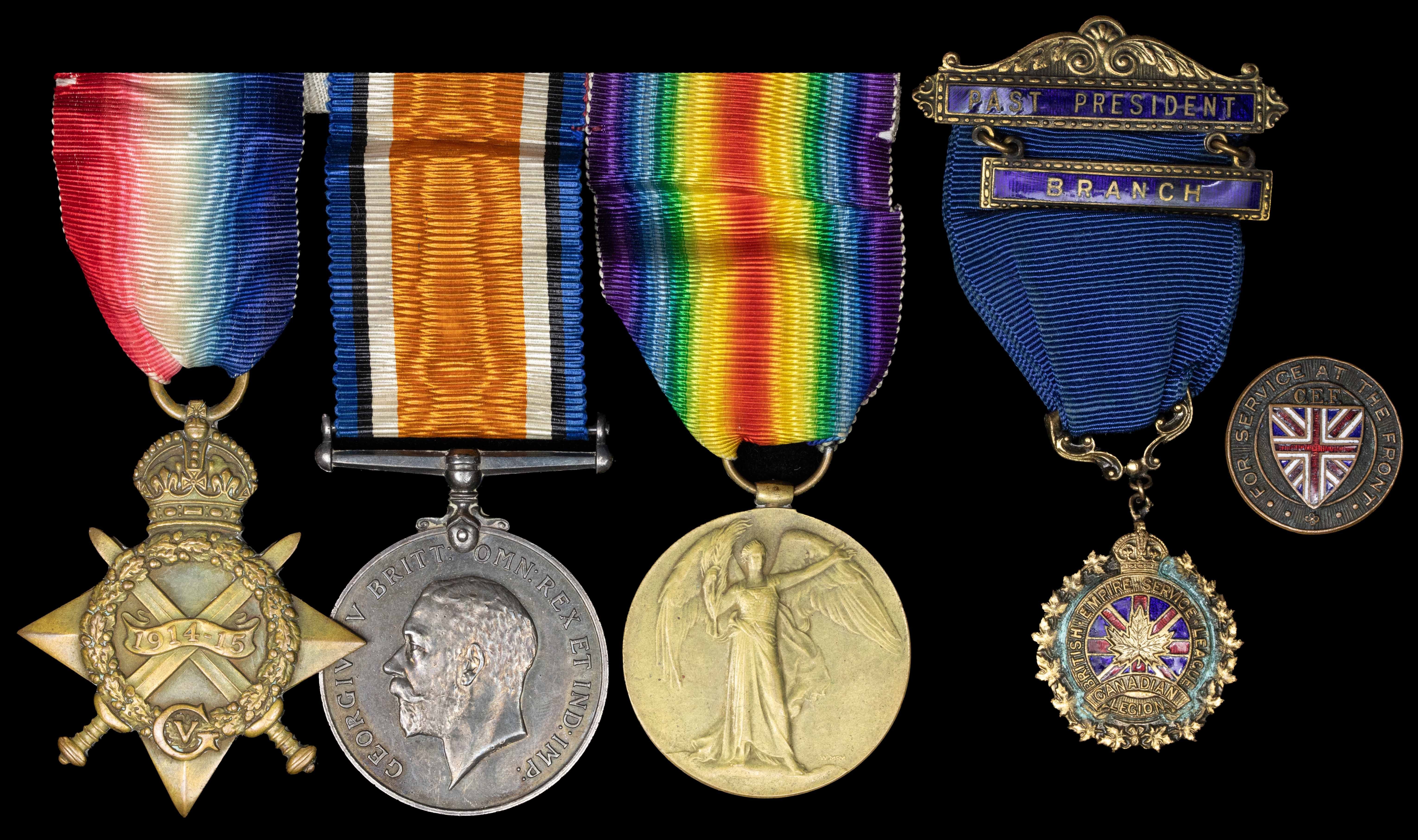Three: Sergeant F. W. Yerks, Canadian Cavalry Brigade 1914-15 Star ...