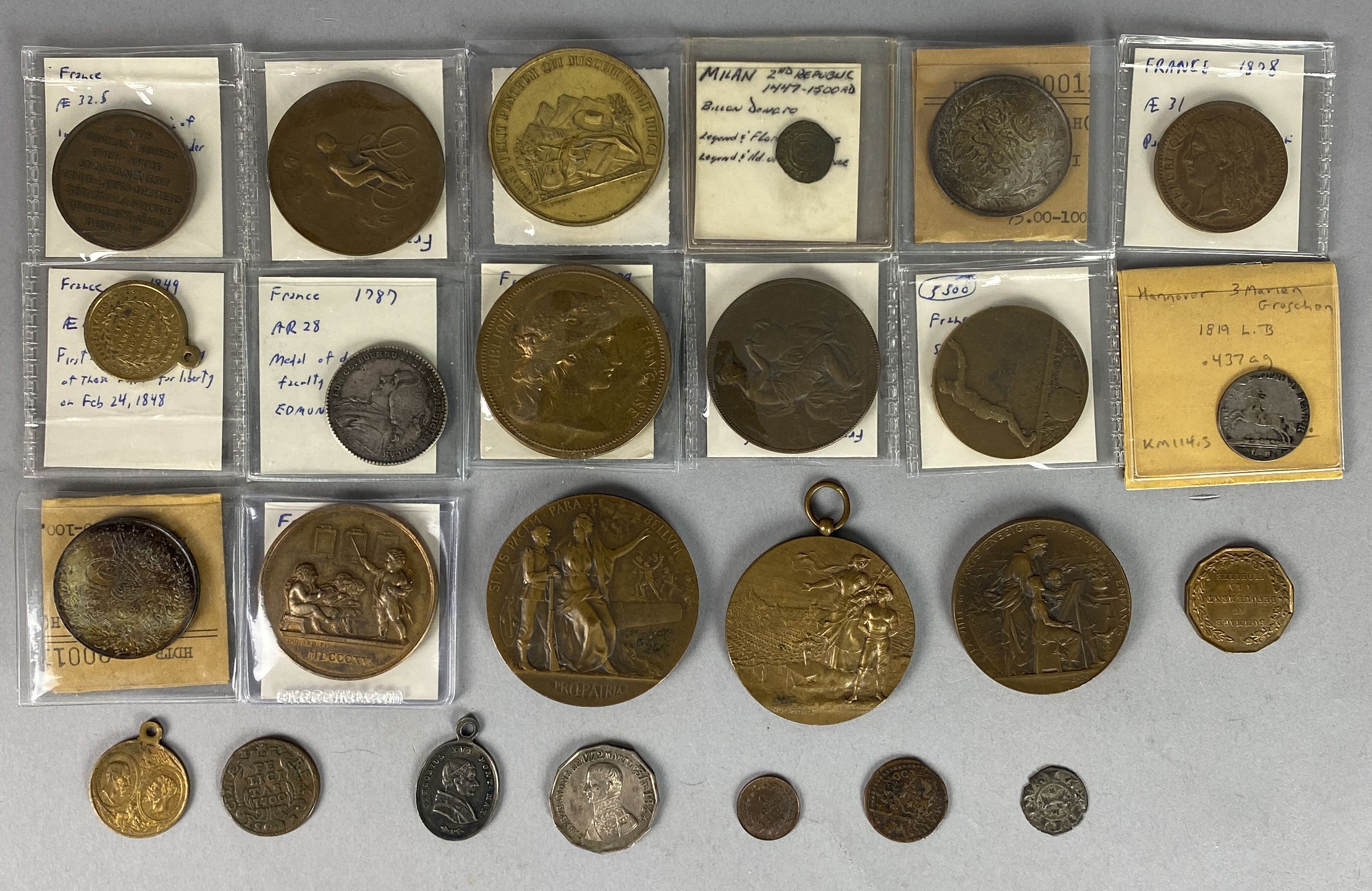 WORLD. Miscellaneous. Lot of twenty-six (26) silver and base metal ...
