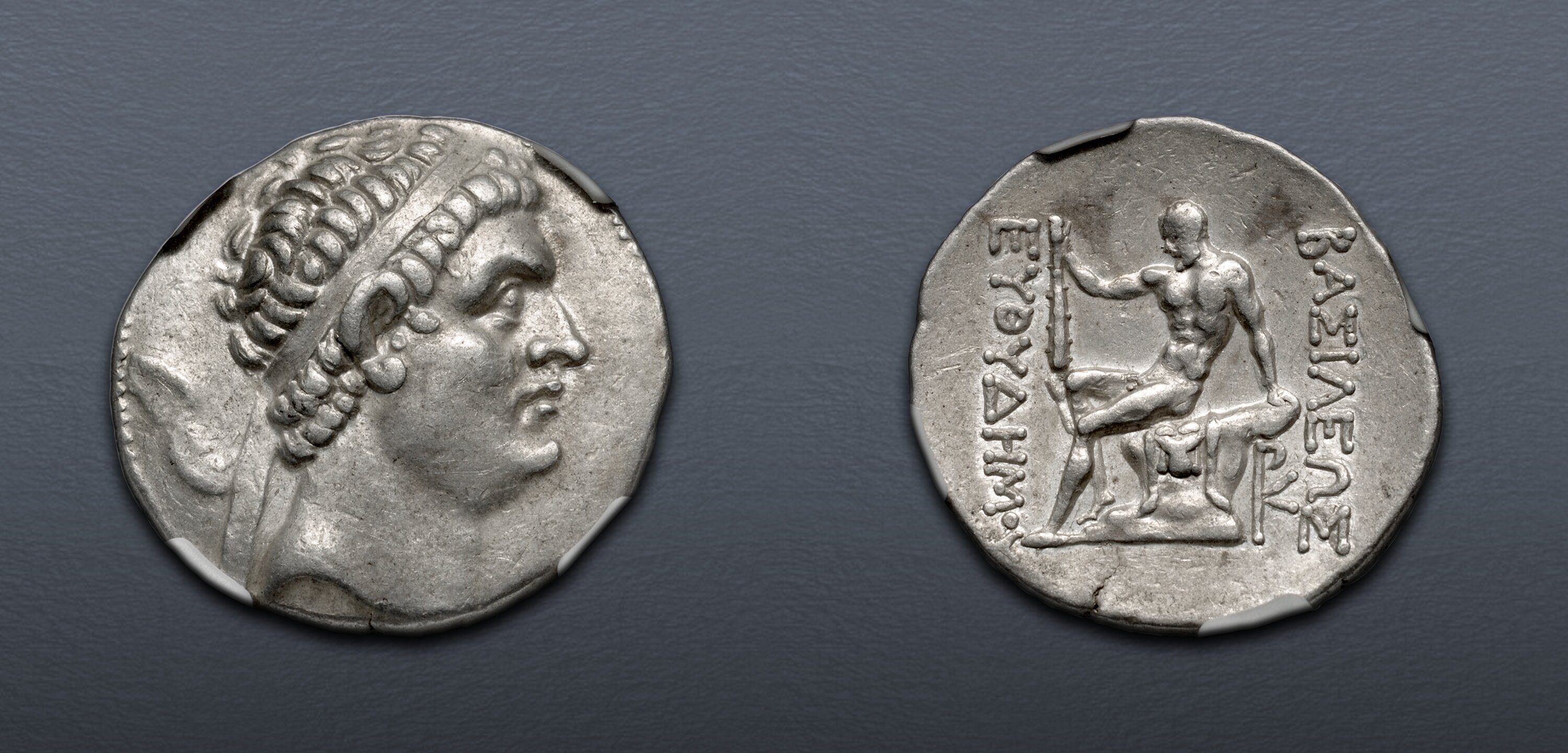 BAKTRIA, Greco-Baktrian Kingdom. Euthydemos I Theos Megas. Circa 225 ...