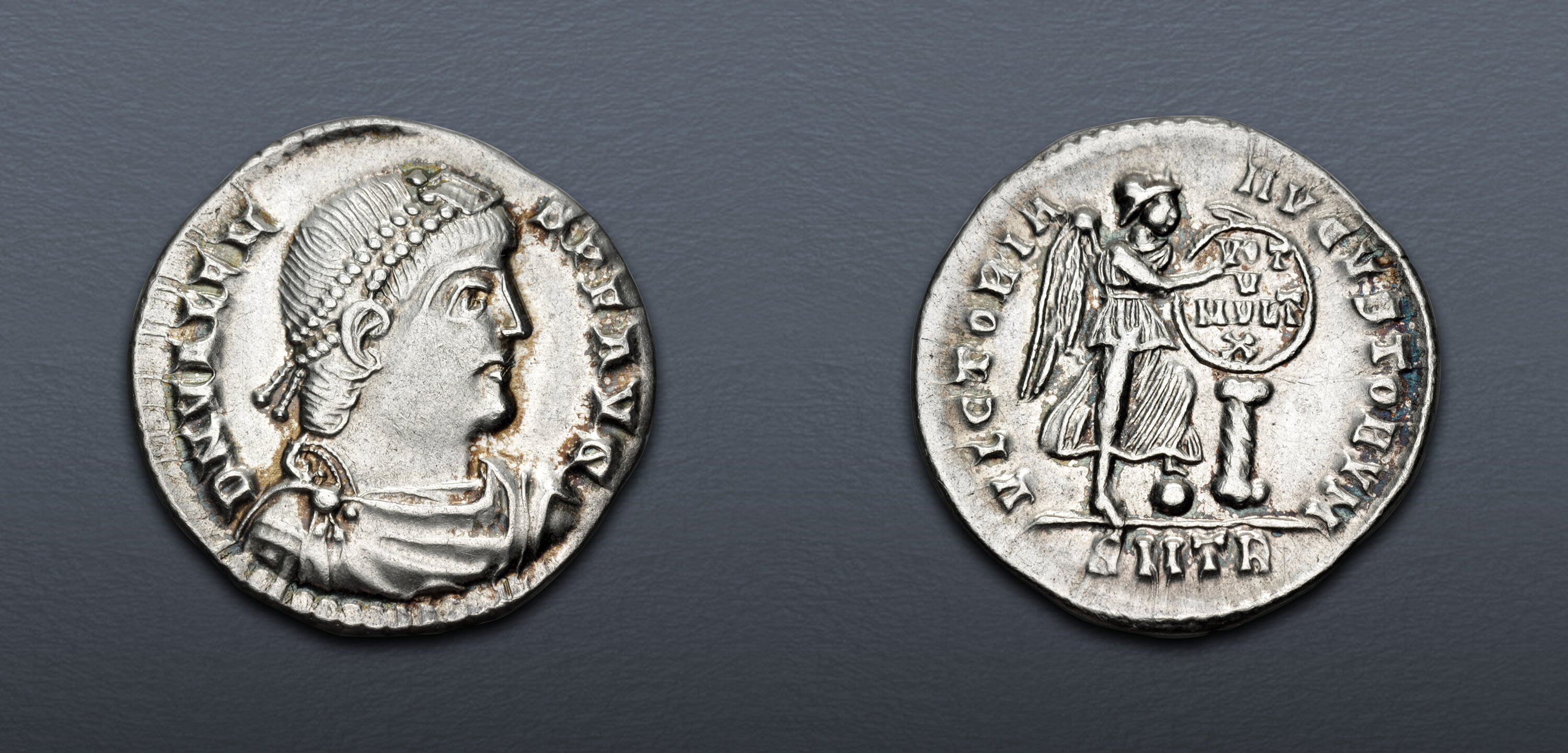 Valens. AD 364-378. AR Light Miliarense (23mm, 4.43 g, 6h). Treveri ...