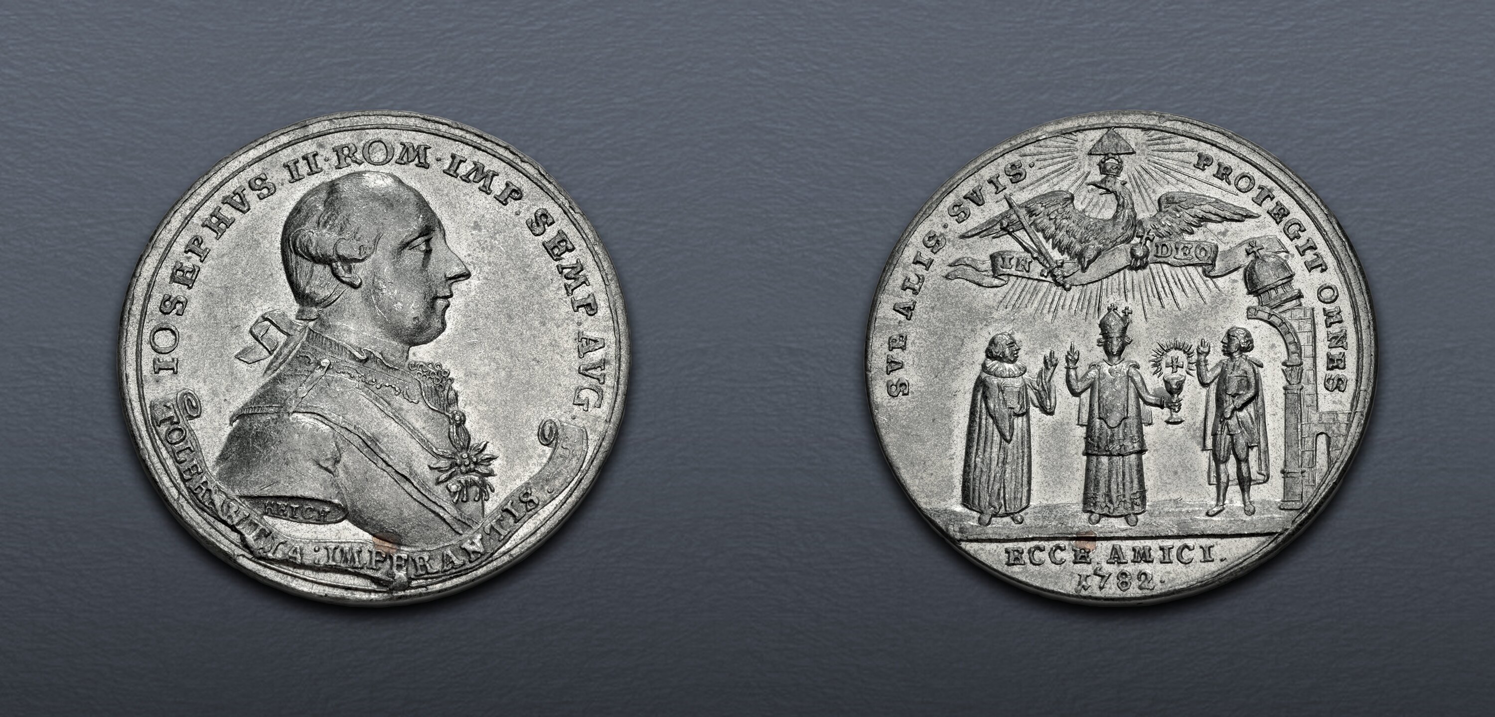 AUSTRIA, Holy Roman Empire. Josef II. Emperor, 1765-1790. Tin Medal ...