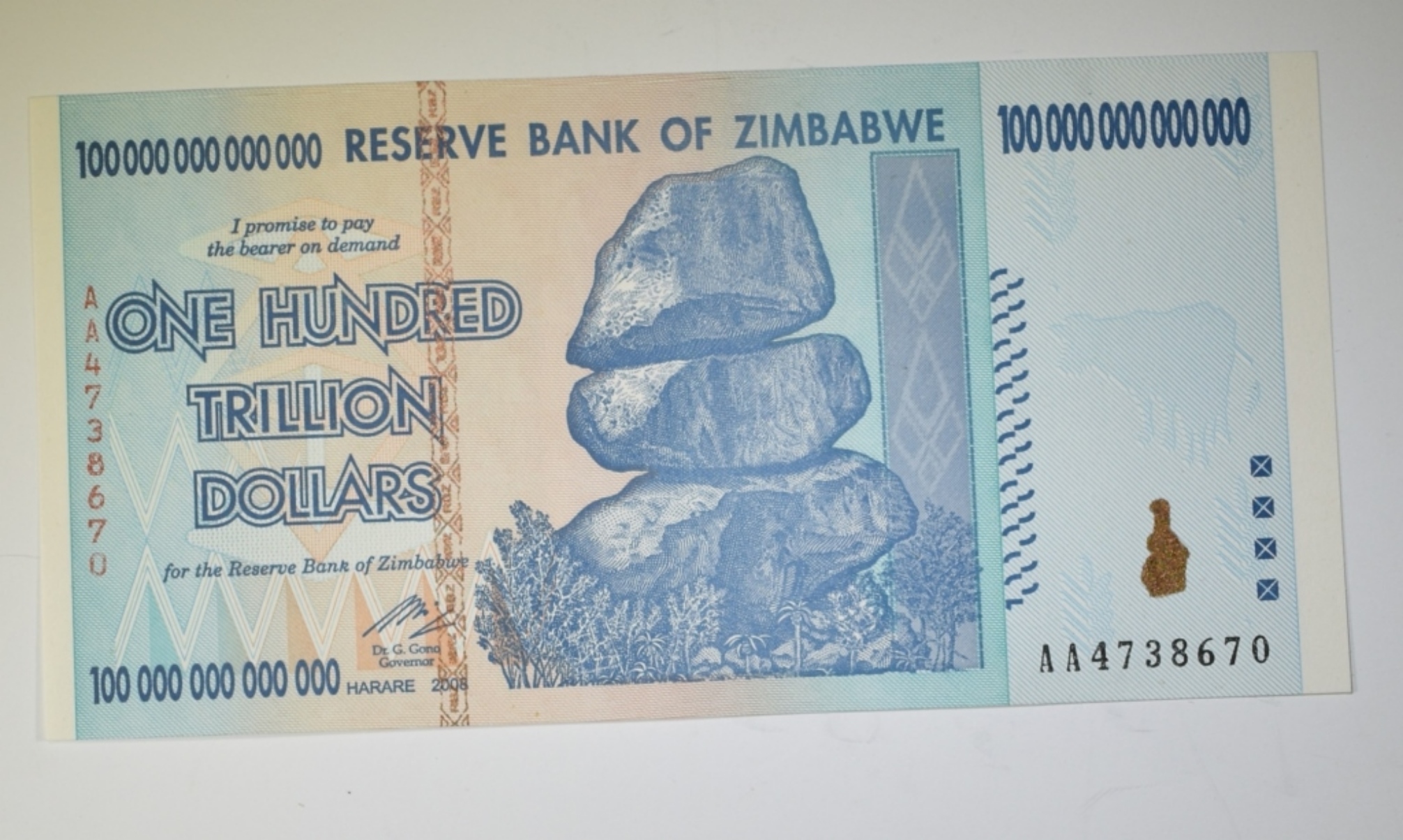 ZIMBABWE 100 TRILLION DOLLAR NOTE CRISP UNC | Barnebys