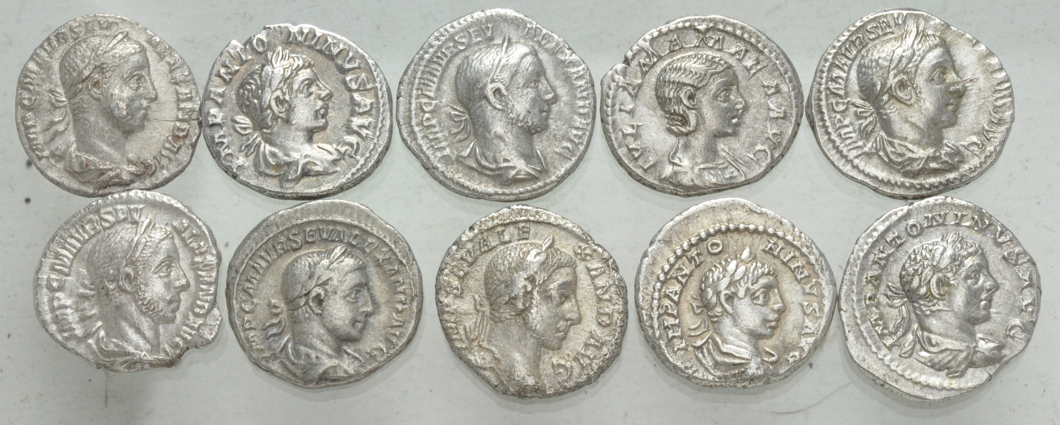 ROMAN. Imperial. Lot of ten (10) 3rd Century AR Denarii. | Classical ...