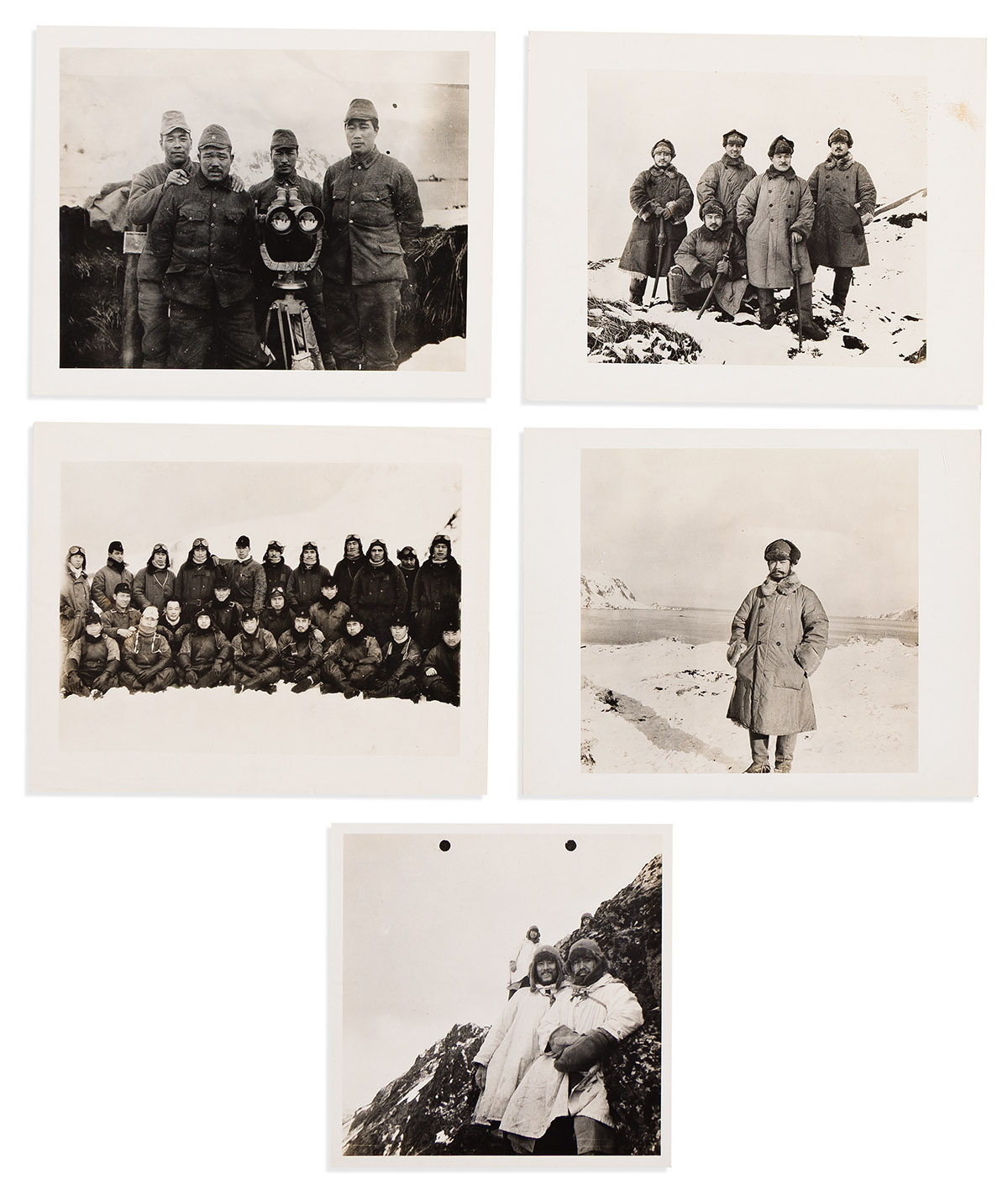 (WORLD WAR TWO.) Five original photographs of Japanese soldiers from ...