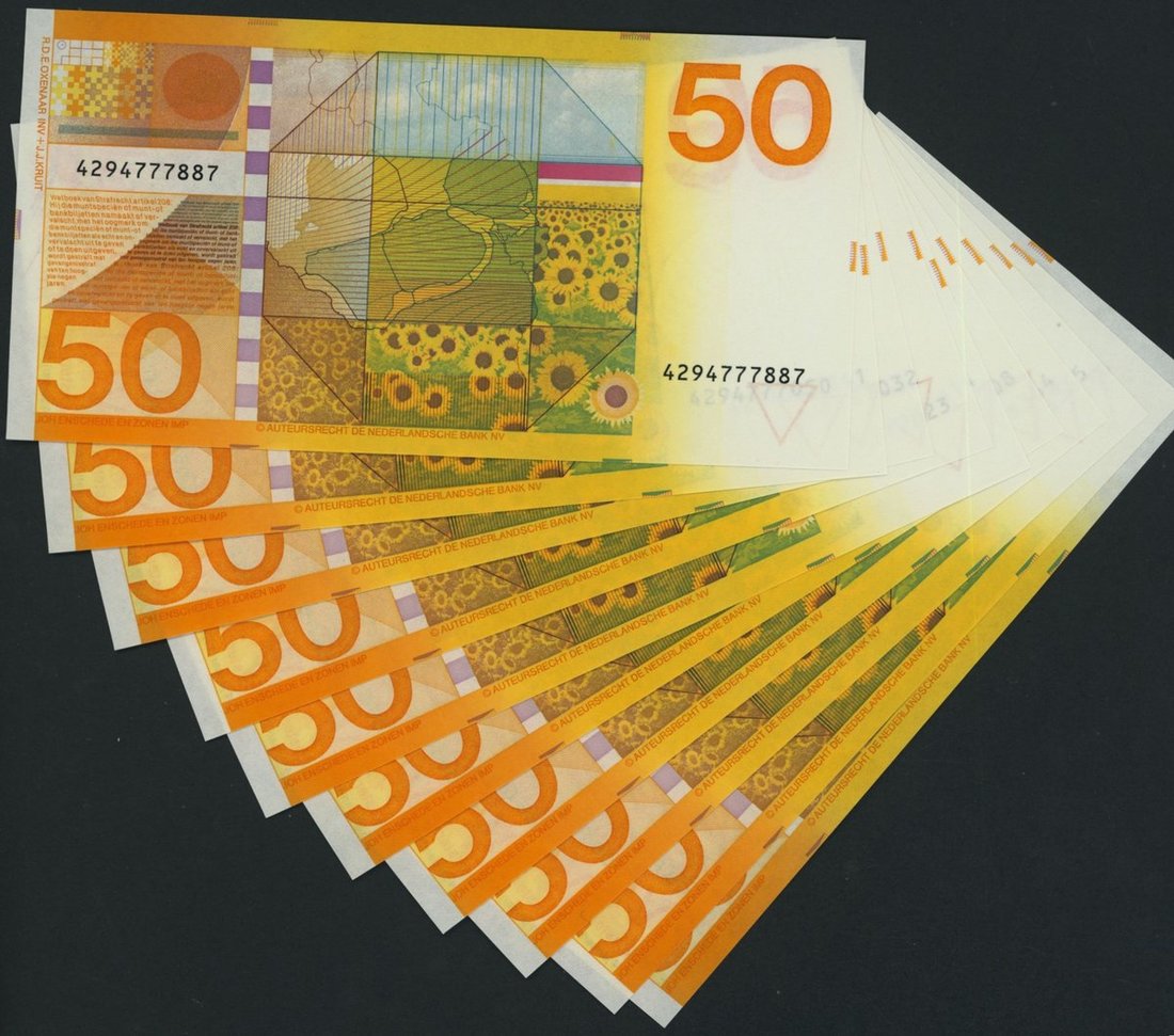 Netherlandsche Bank, [10 notes] 50 Gulden, 4th Jamuary 1982, all ...