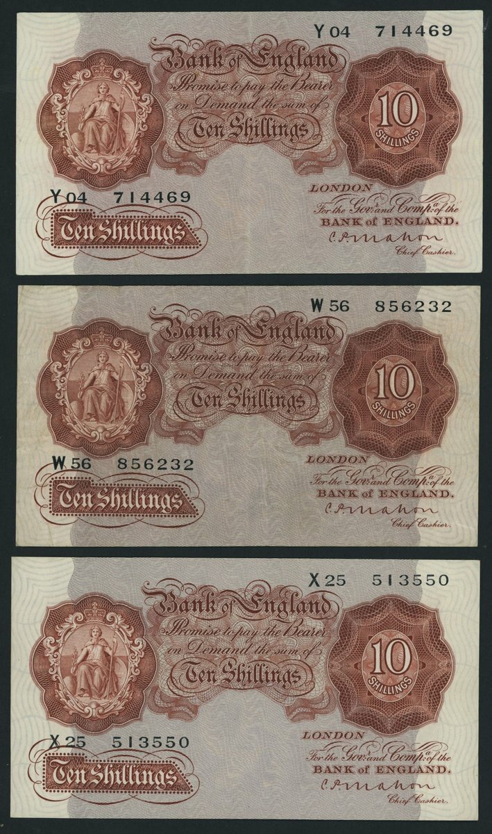 Bank of England, C. P. Mahon, 10/- Shillings, ND (1928), middle series ...
