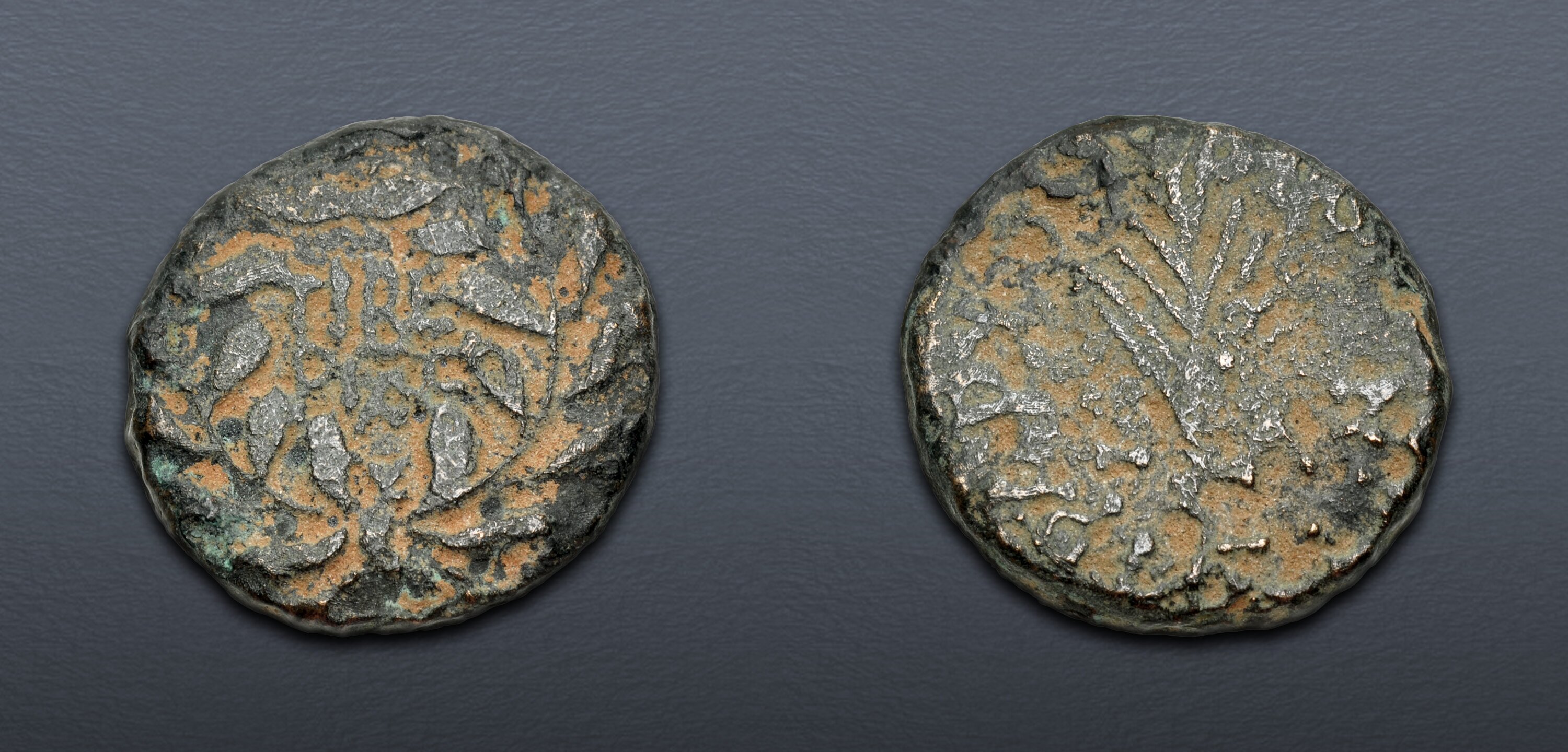 JUDAEA, Herodians. Herod III Antipas. 4 BCE-39 CE. Æ Half Unit (18mm, 5 ...