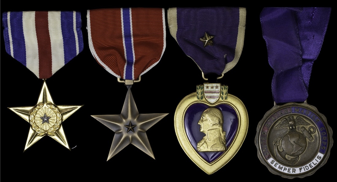 The U.S.A. 'Battle of Iwo Jima' Silver Star and 'Battle of Saipan ...