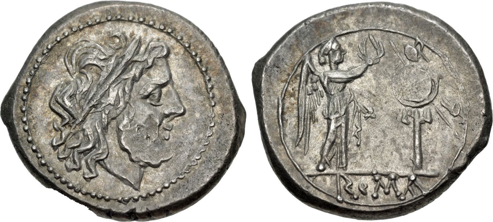 Anonymous. After 211 BC. AR Victoriatus (18mm, 3.48 g, 5h). Unmarked ...