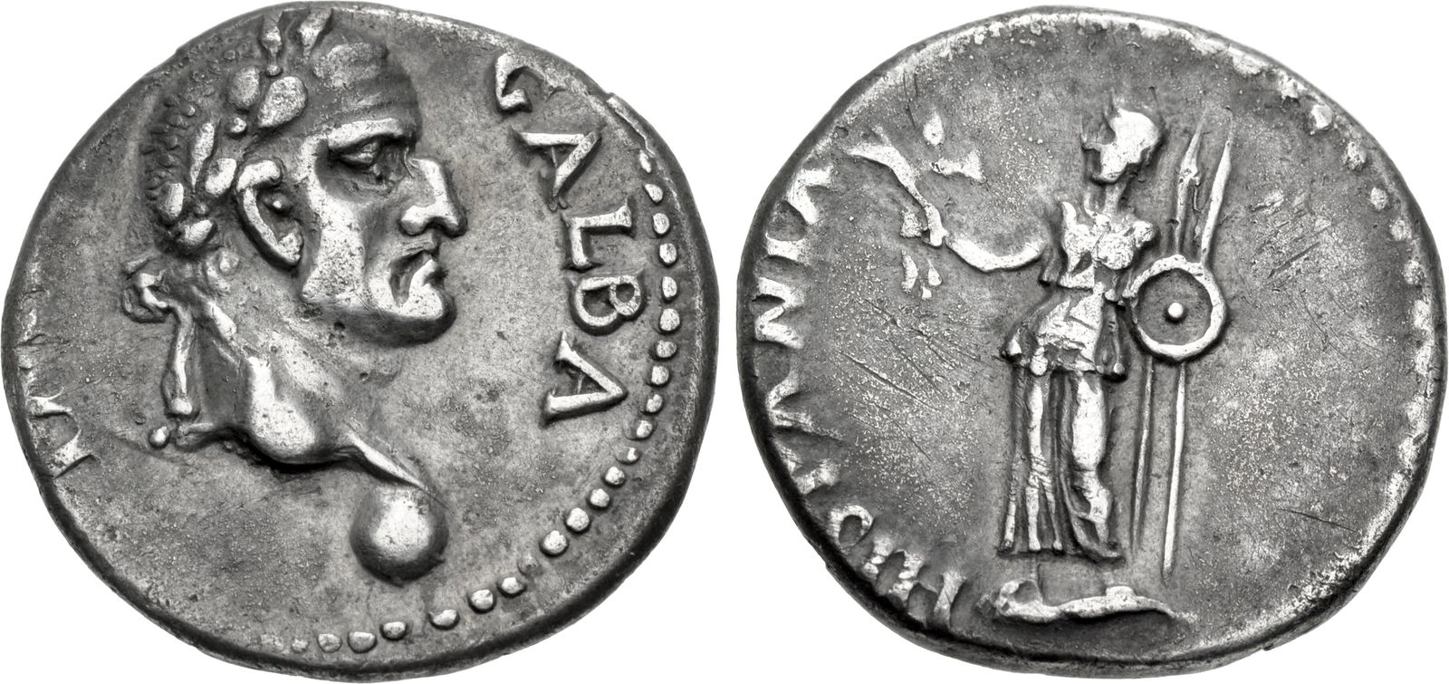 Galba. AD 68-69. AR Denarius (17.5mm, 3.28 g, 5h). Uncertain Spanish ...