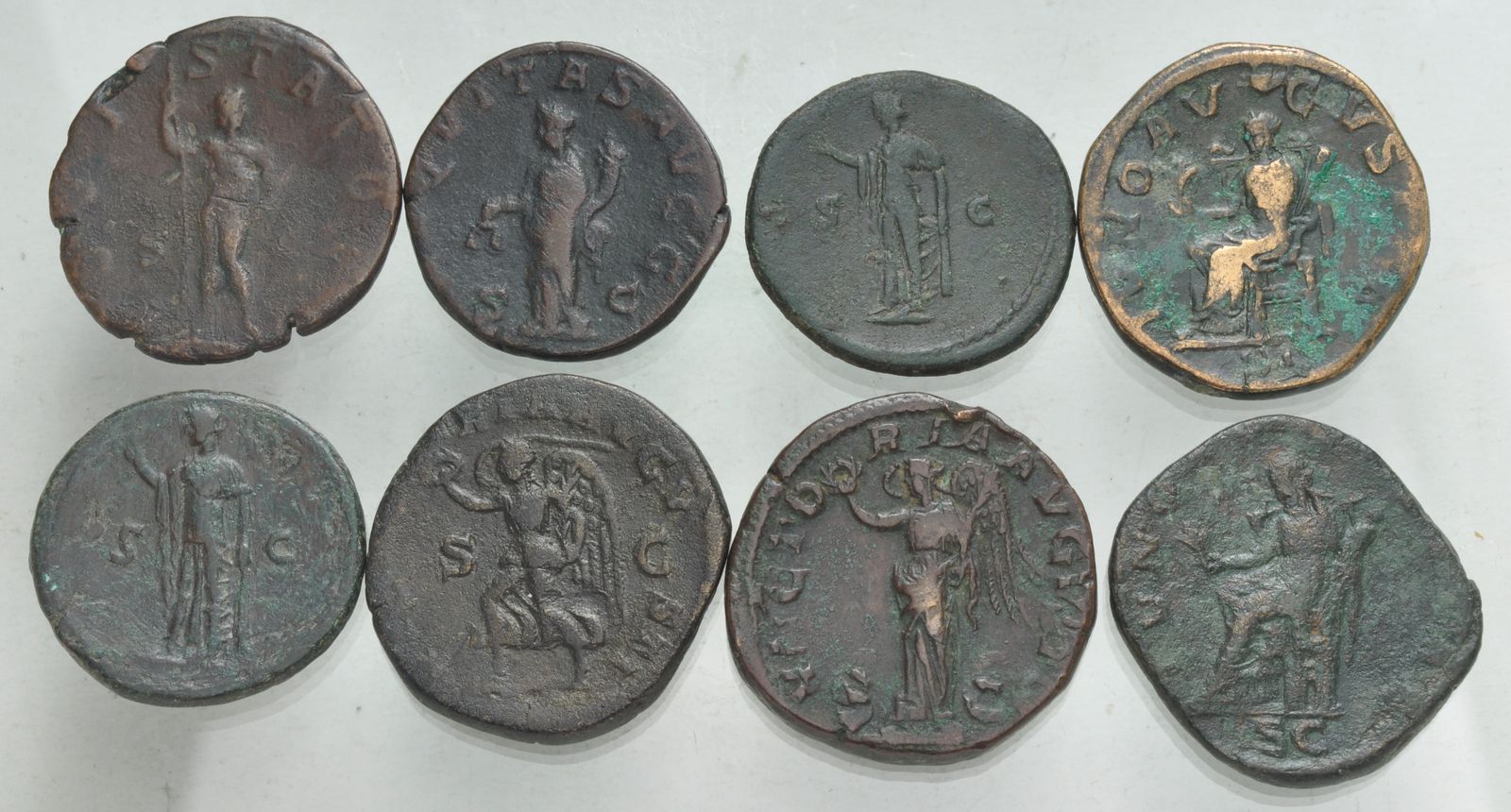 ROMAN. Imperial. Lot of eight (8) Æ Sestertii and Asses. | Classical ...
