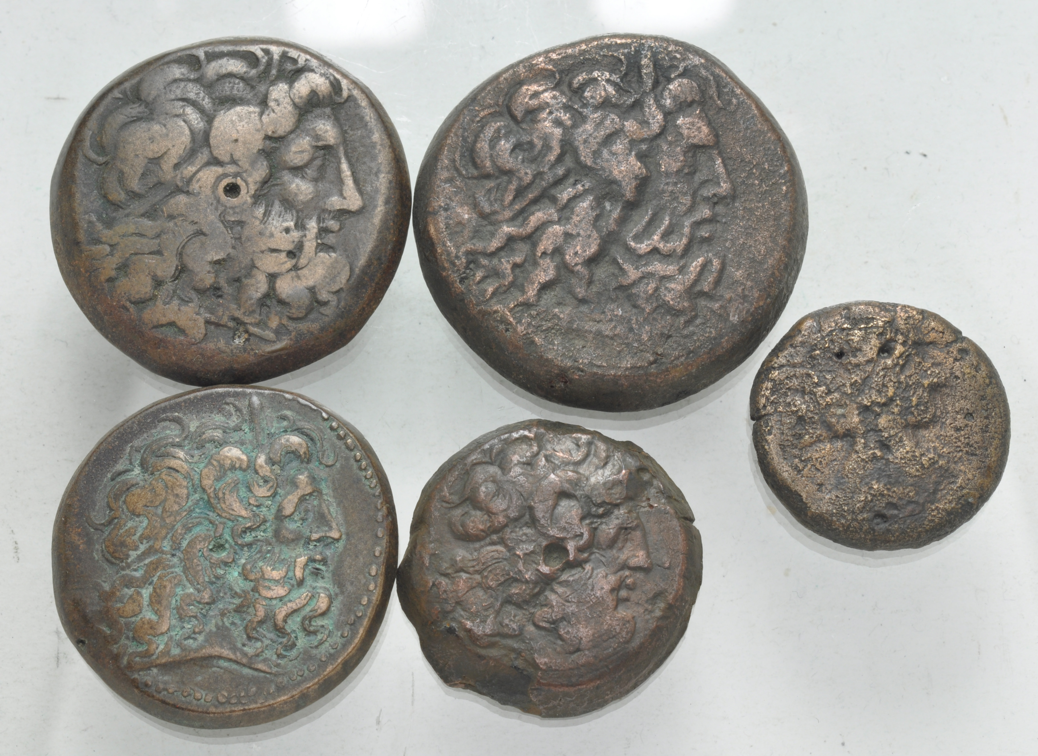 GREEK. Egypt & North Africa. Lot of five (5) Ptolemaic bronze issues ...