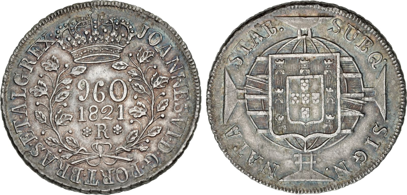BRAZIL, Colonial. Joao VI. As king of Portugal, 1816-1822. AR 960 Réis ...