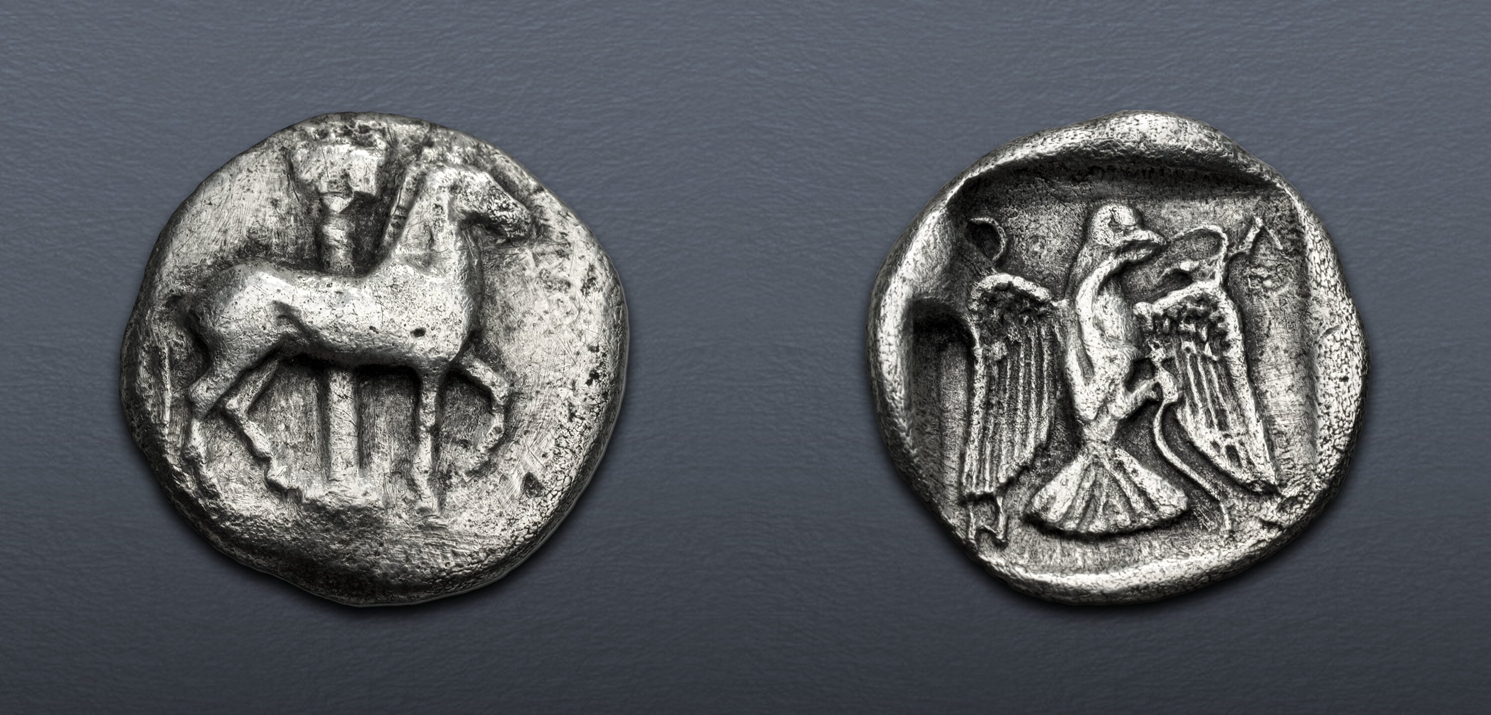 MACEDON, Olynthos. Circa 460-432 BC. AR Tetrobol (15mm, 2.14 g, 3h). VF ...