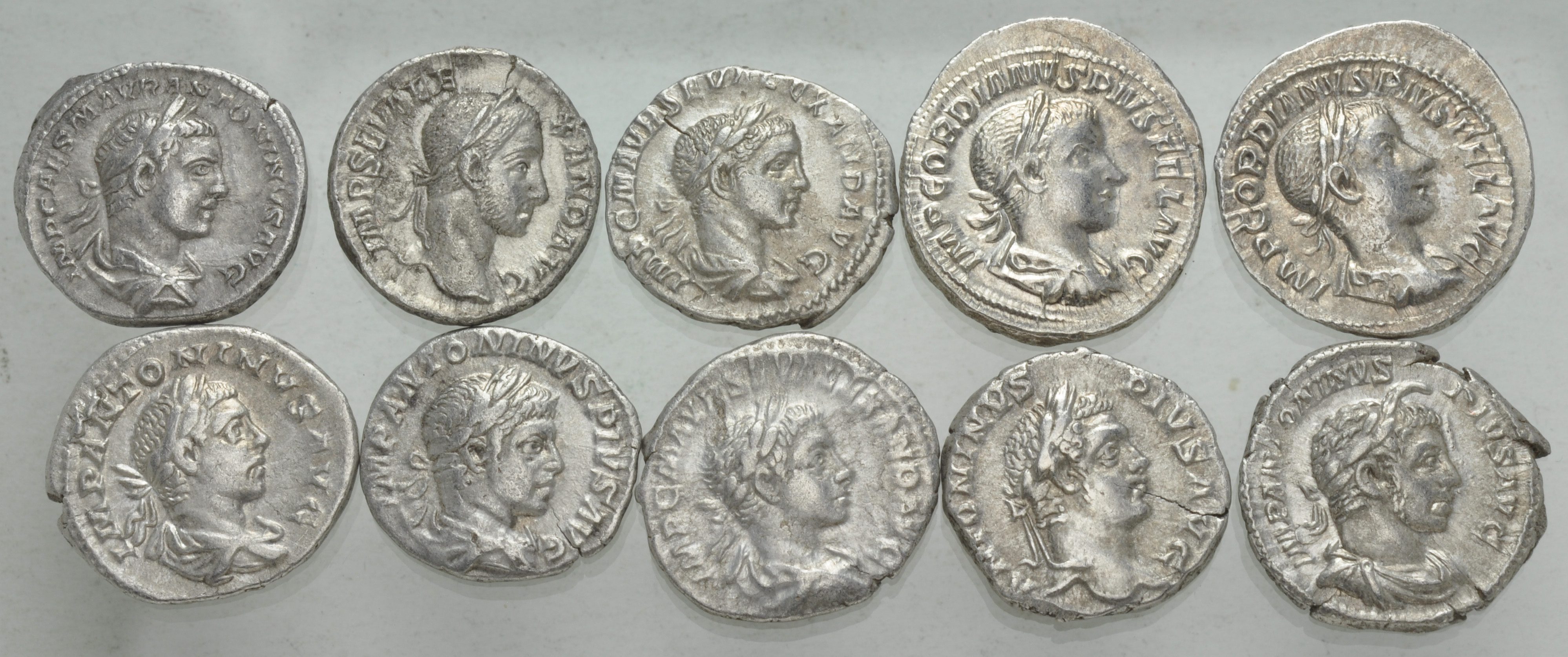 ROMAN. Imperial. Lot of ten (10) AR Denarii. | Classical Numismatic Group