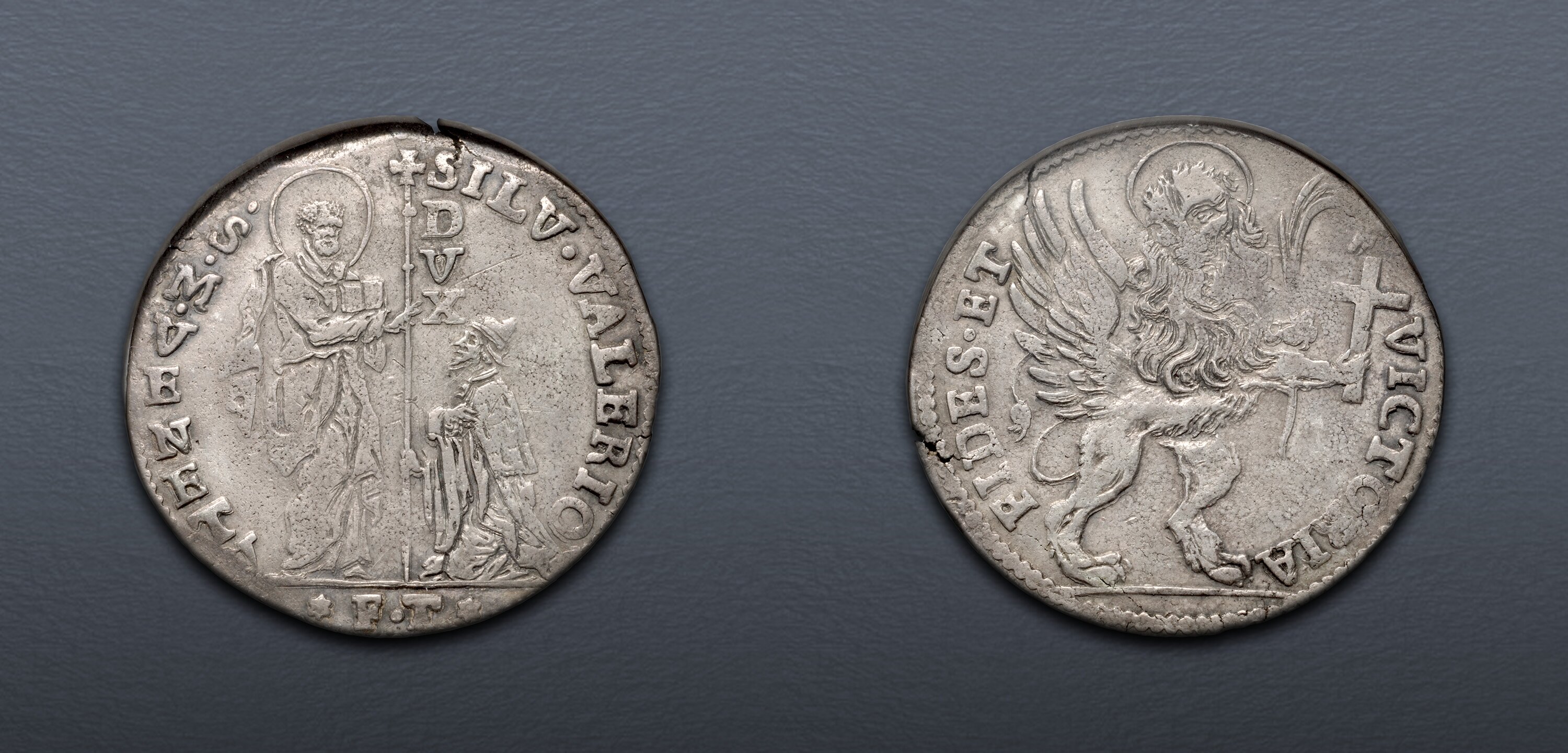 ITALY, Venezia (Venice). Silvestro Valiero. 1694-1700. AR Leone (42mm ...