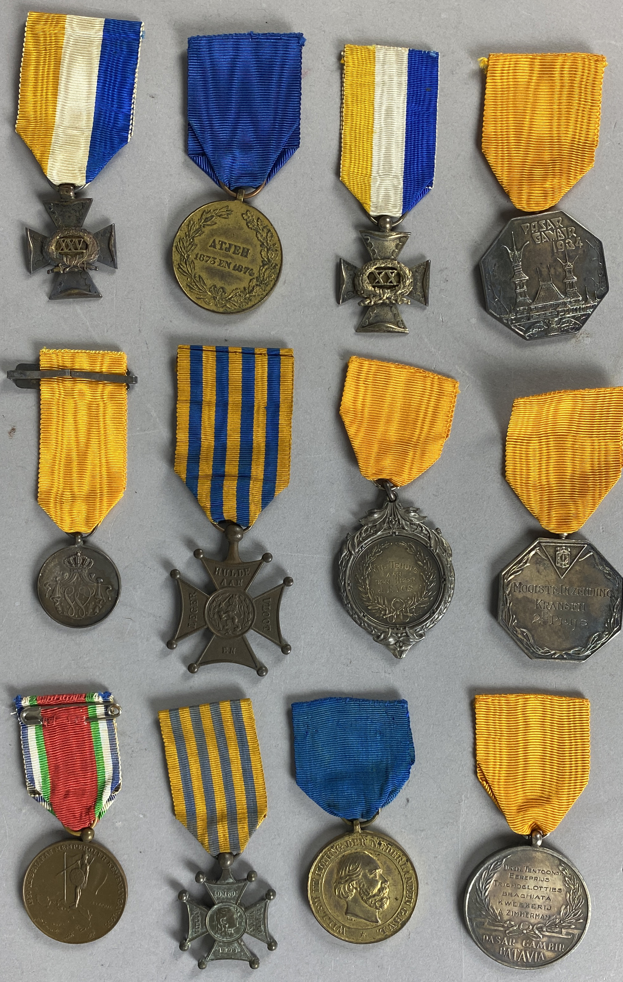 WORLD. Low Countries. Lot of twelve (12) silver and base metal prize ...