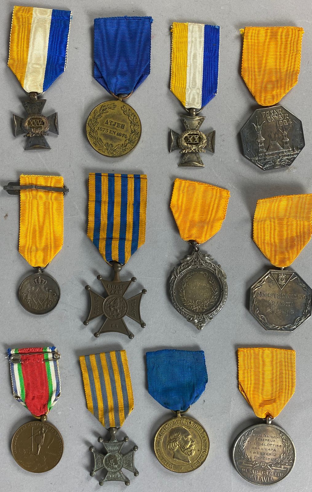 WORLD. Low Countries. Lot of twelve (12) silver and base metal prize ...