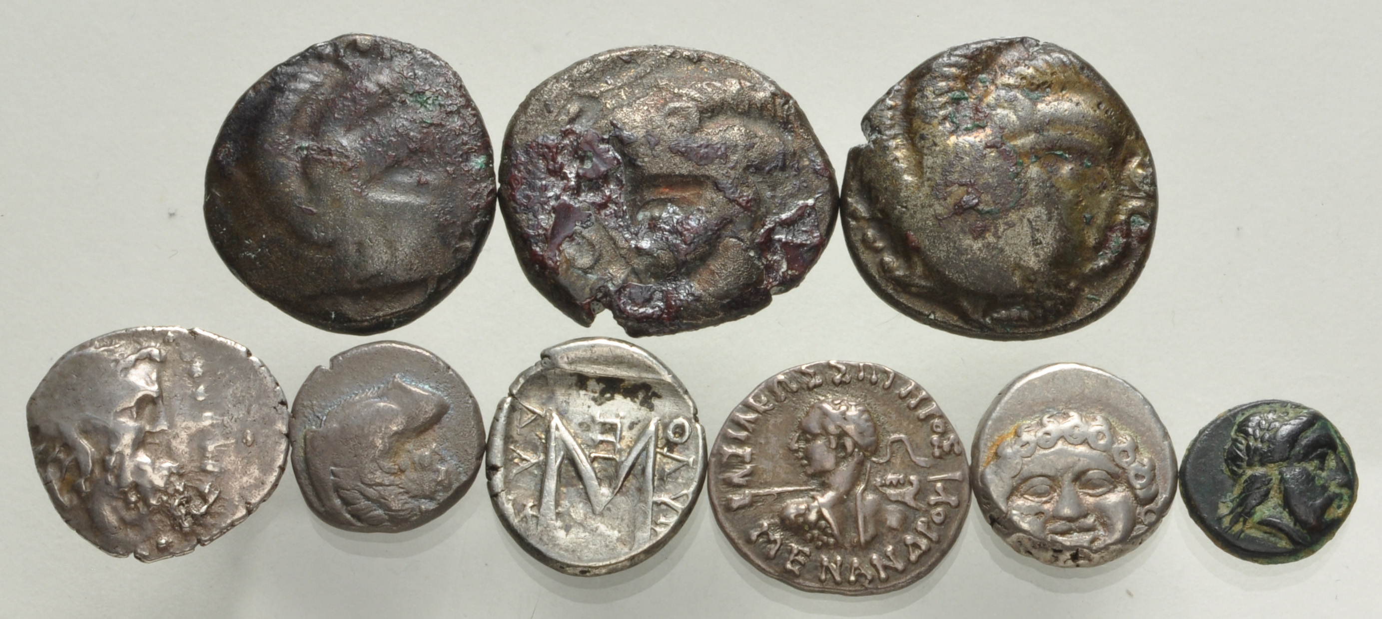 MIXED. Celtic - Oriental Greek. Lot of nine (9) silver, billon, and ...