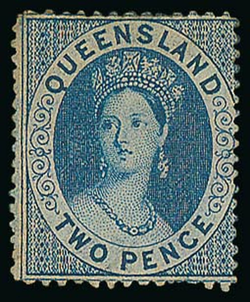 Australian Colonies Queensland 1860 watermark Large Star, clean-cut 14 ...