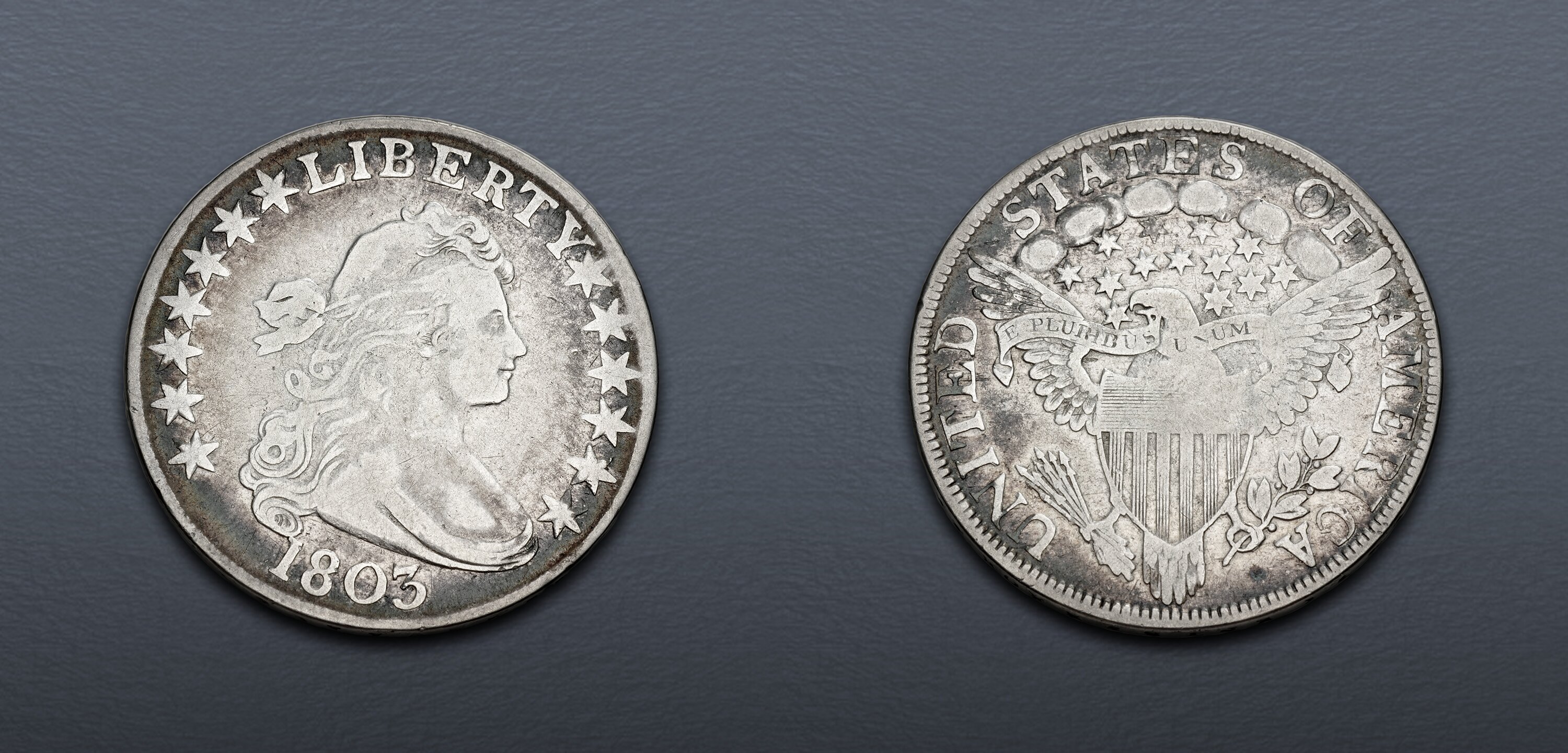 1803 Draped Bust Half Dollar. Large 3, Large Reverse Stars. O-103 ...
