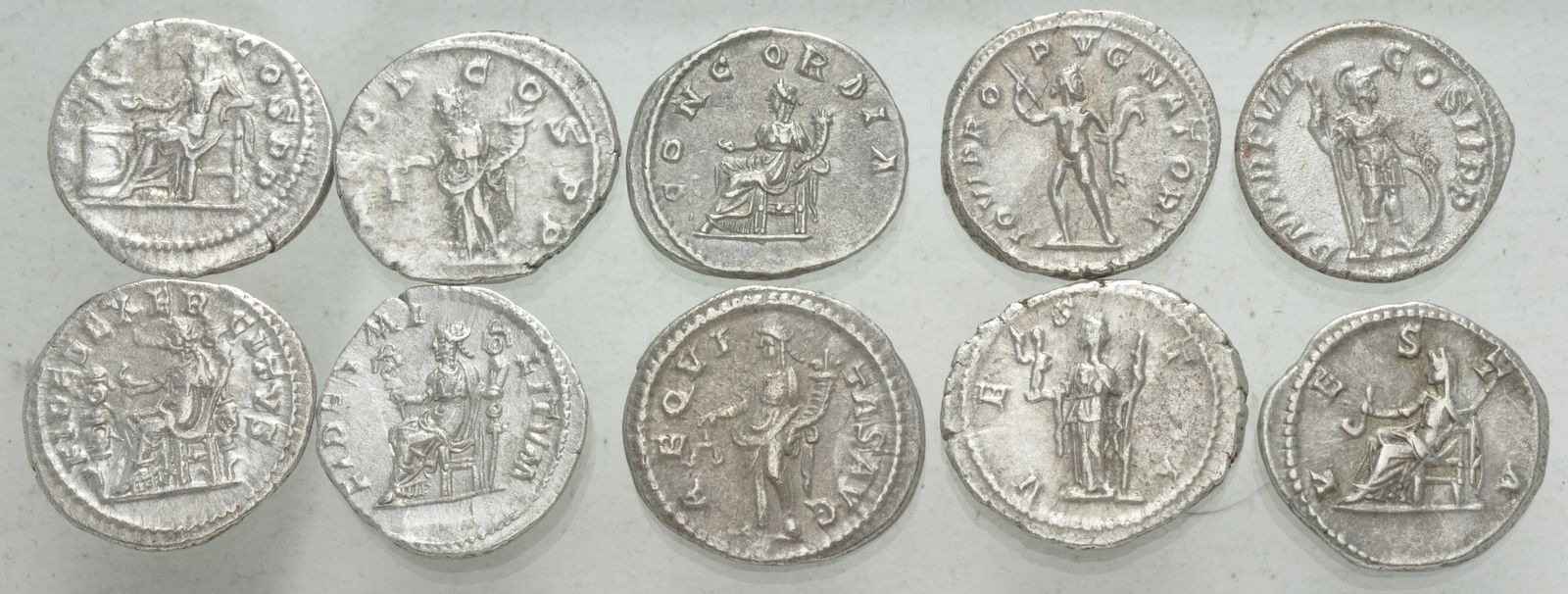 ROMAN. Imperial. Lot of ten (10) 3rd Century AR Denarii. | Classical ...