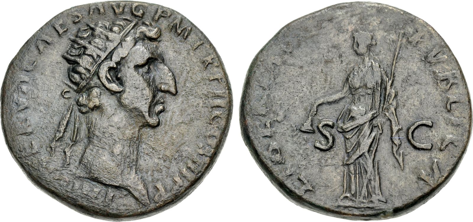 Nerva. AD 96-98. Æ Dupondius (25.5mm, 12.32 g, 6h). Rome mint. Struck ...