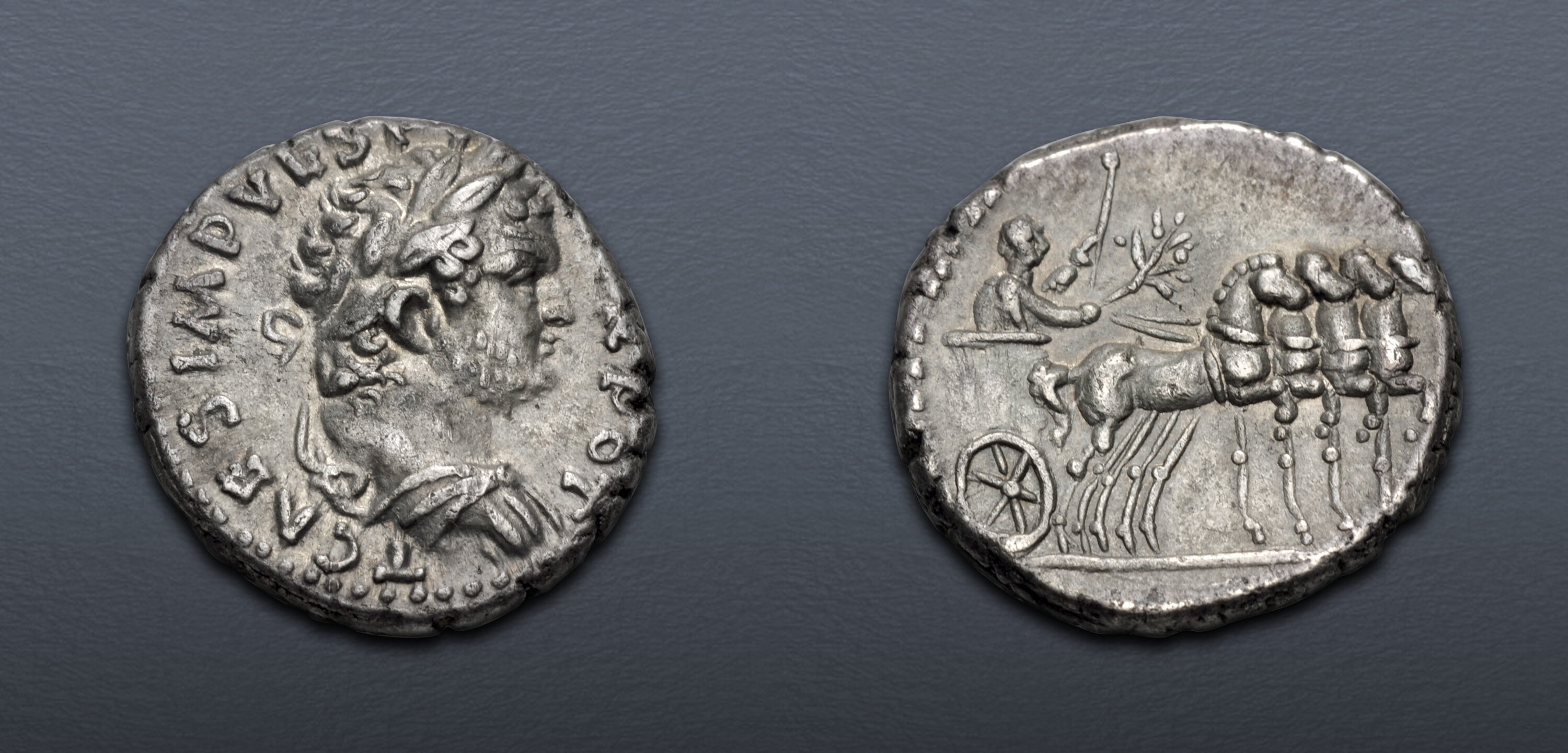 Titus. As Caesar, AD 69-79. AR Denarius (16mm, 3.48 g, 4h). “Judaea ...