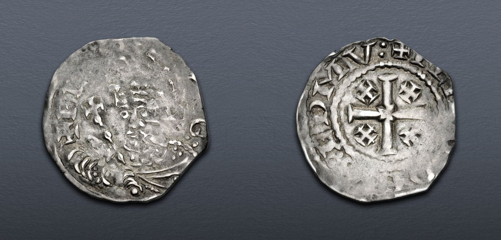 PLANTAGENET. Henry II. 1154-1189. AR Penny (20mm, 1.43 g, 6h). Cross ...