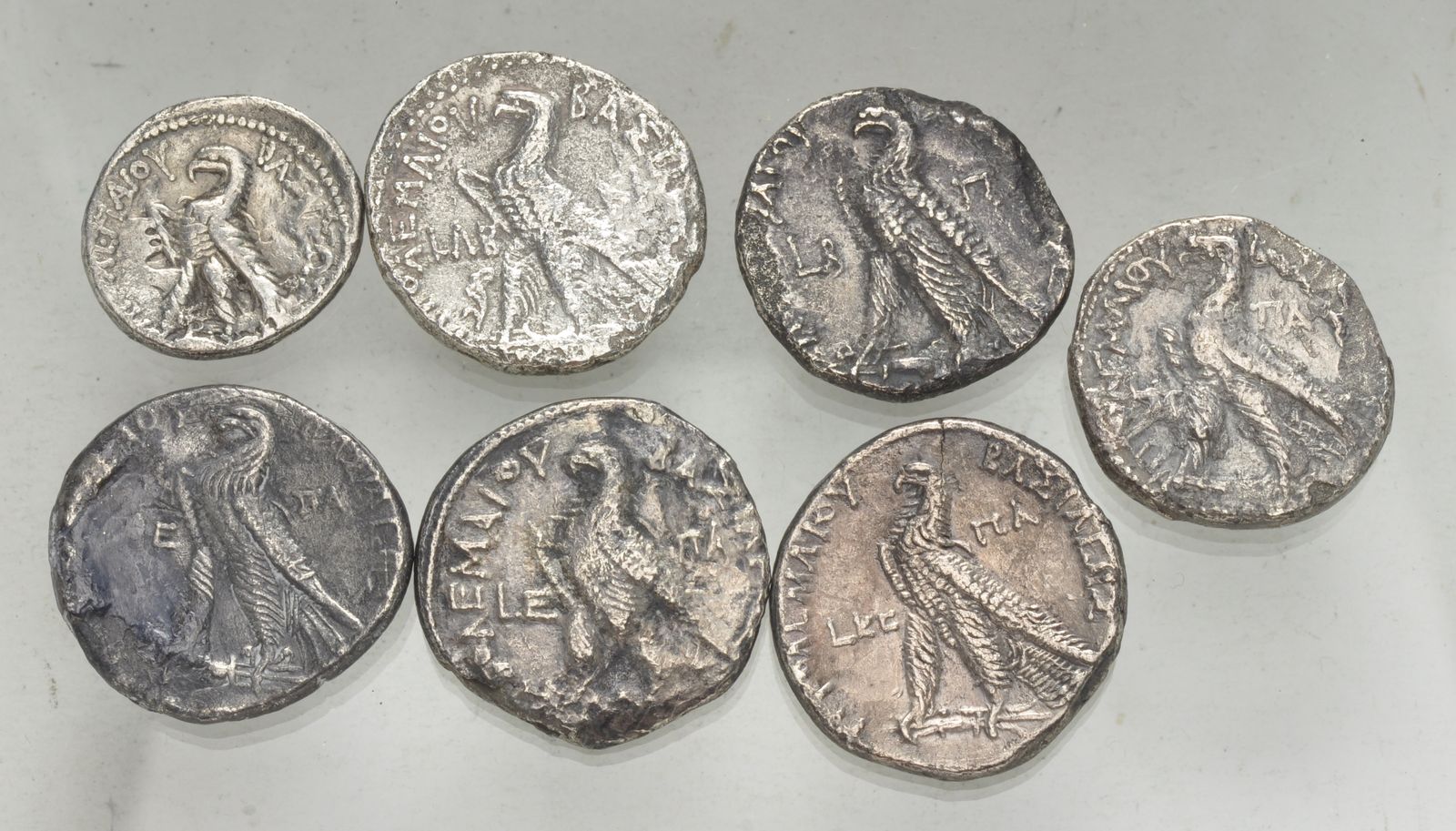 GREEK. Egypt & North Africa. Lot of seven (7) Ptolemaic silver issues ...