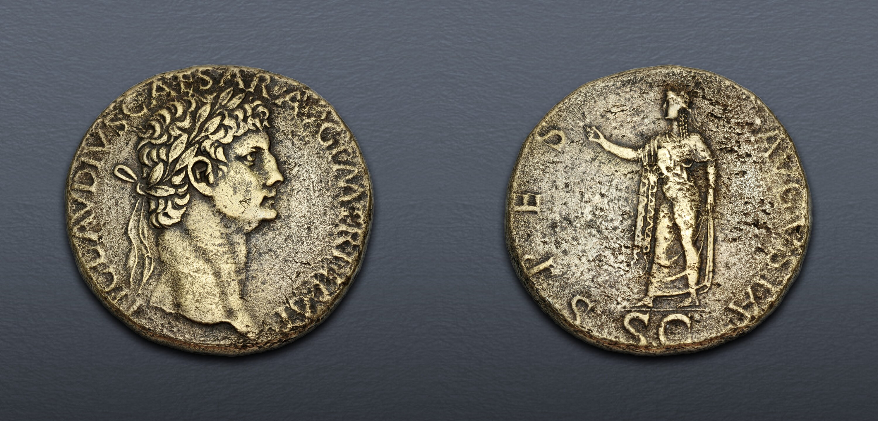 Claudius. AD 41-54. Æ Sestertius (33.5mm, 26.28 g, 6h). Rome mint ...