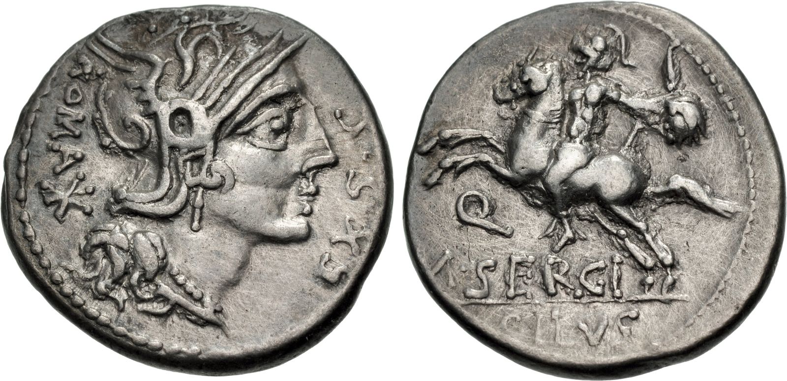 M. Sergius Silus. 116-115 BC. AR Denarius. Rome mint. VF. | Classical ...