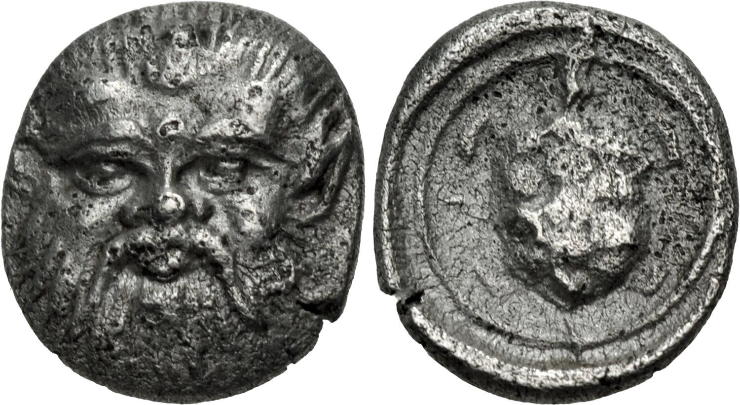 LESBOS, Methymna. Circa 450/40-406/379 BC. AR Obol or Hemiobol (6.5mm ...