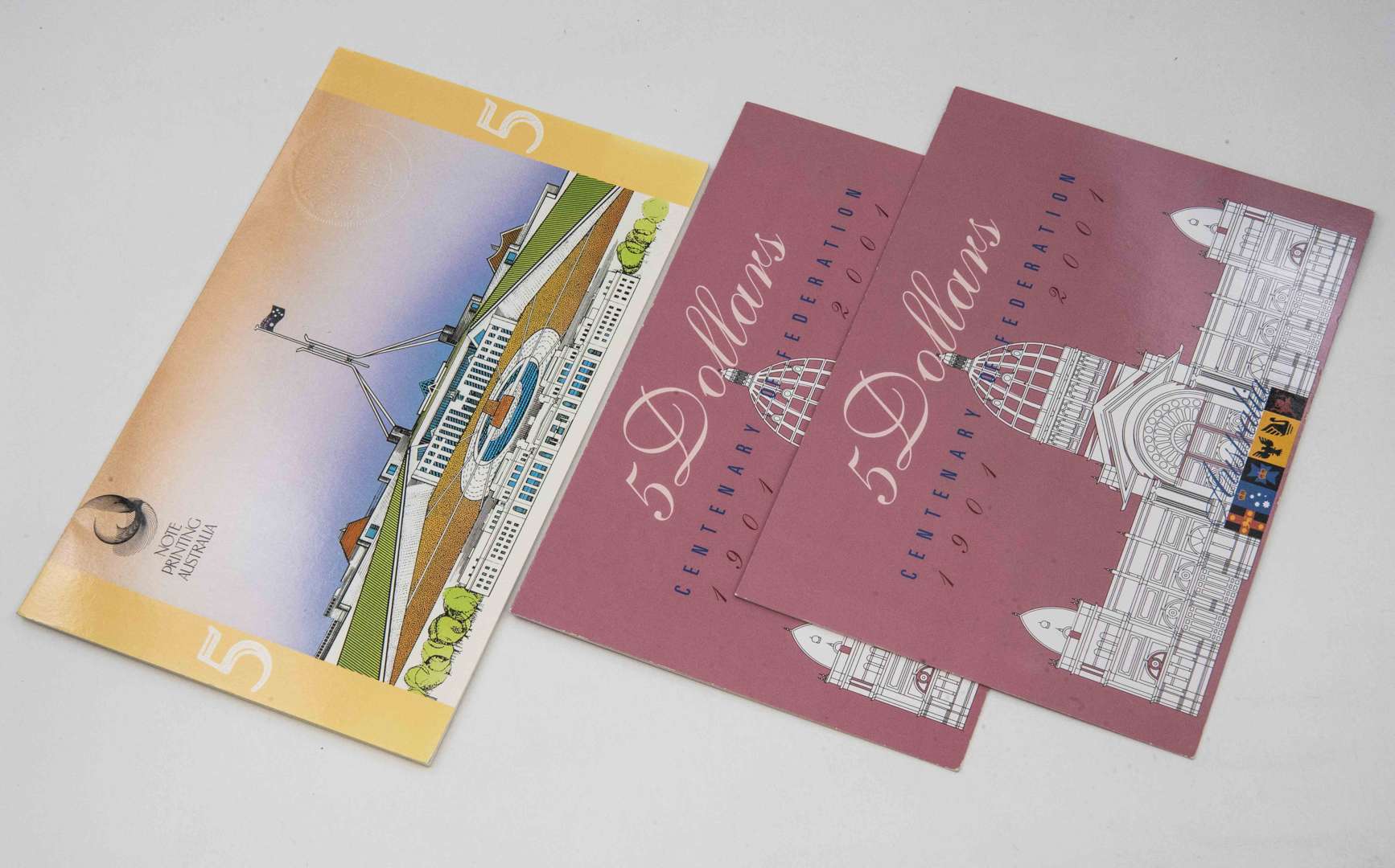 Folders Five Dollars 1992 first/last folder embossed, 2001 Federation ...