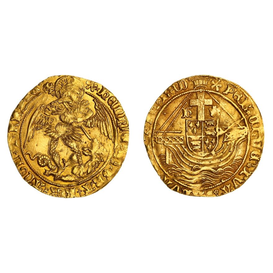Henry VII (1485-1509), Type IIIc, Angel, 'New Dies', Tower, large ...