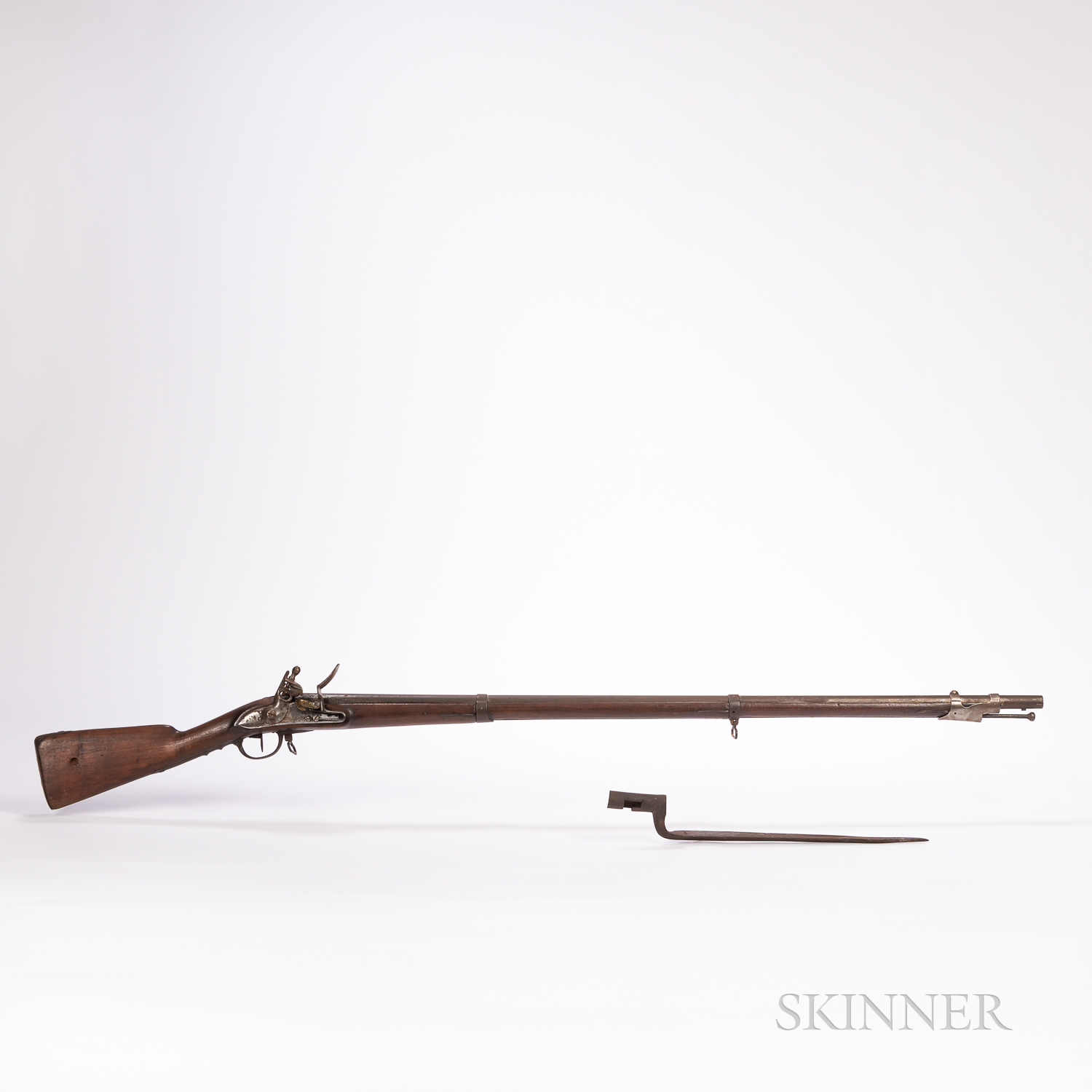 French Napoleonic-era Flintlock Musket and American Bayonet | Barnebys