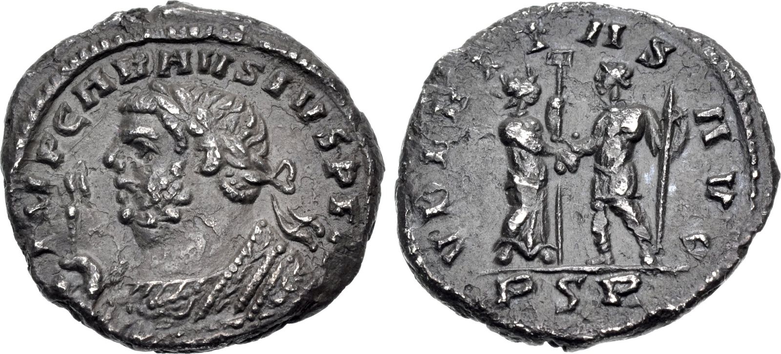 Carausius. Romano-British Emperor, AD 286-293. AR Denarius (18mm, 4.03 ...