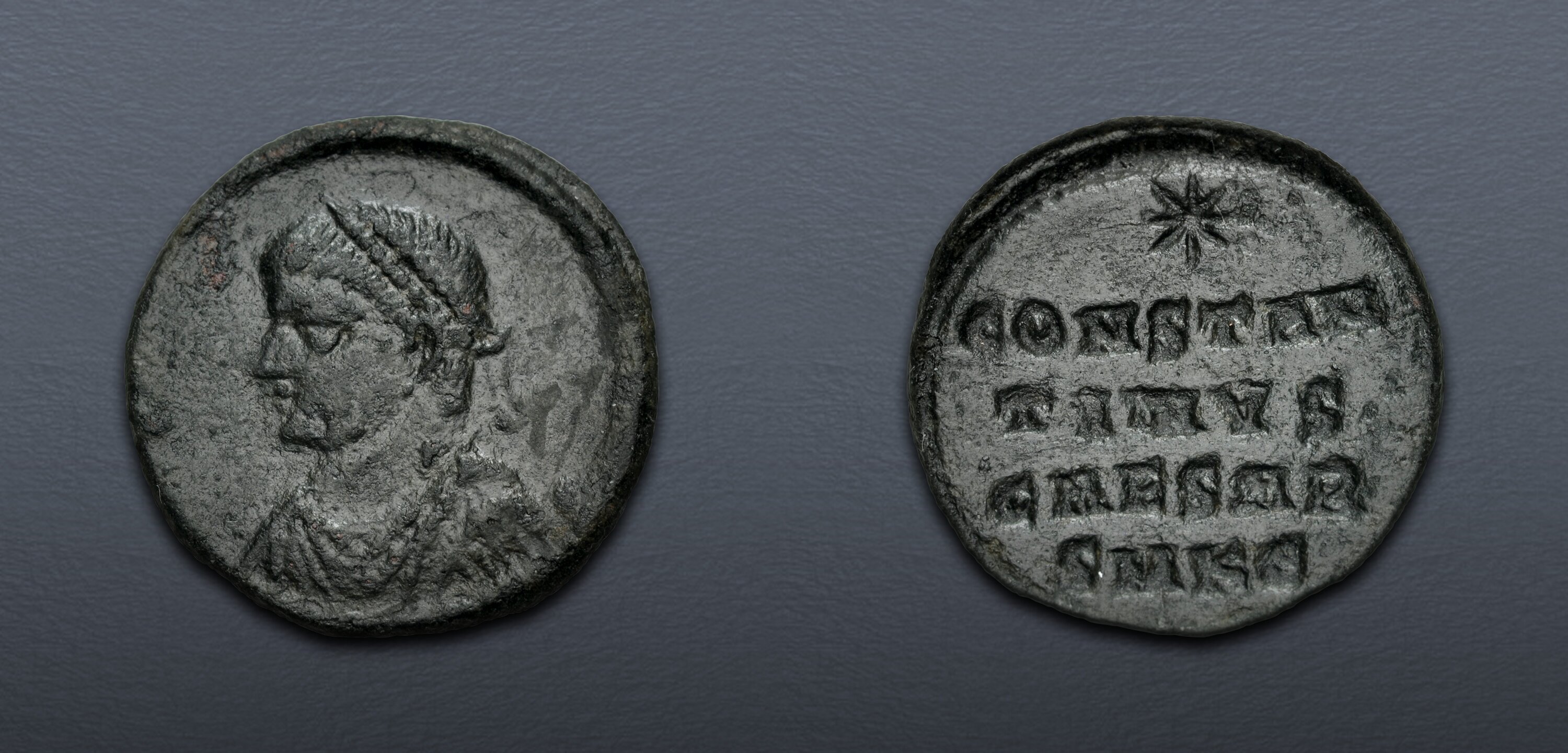 Constantine II. As Caesar, AD 316-337. Æ Follis (17.5mm, 1.88 g, 6h). Cyzicus mint, 5th officina ...