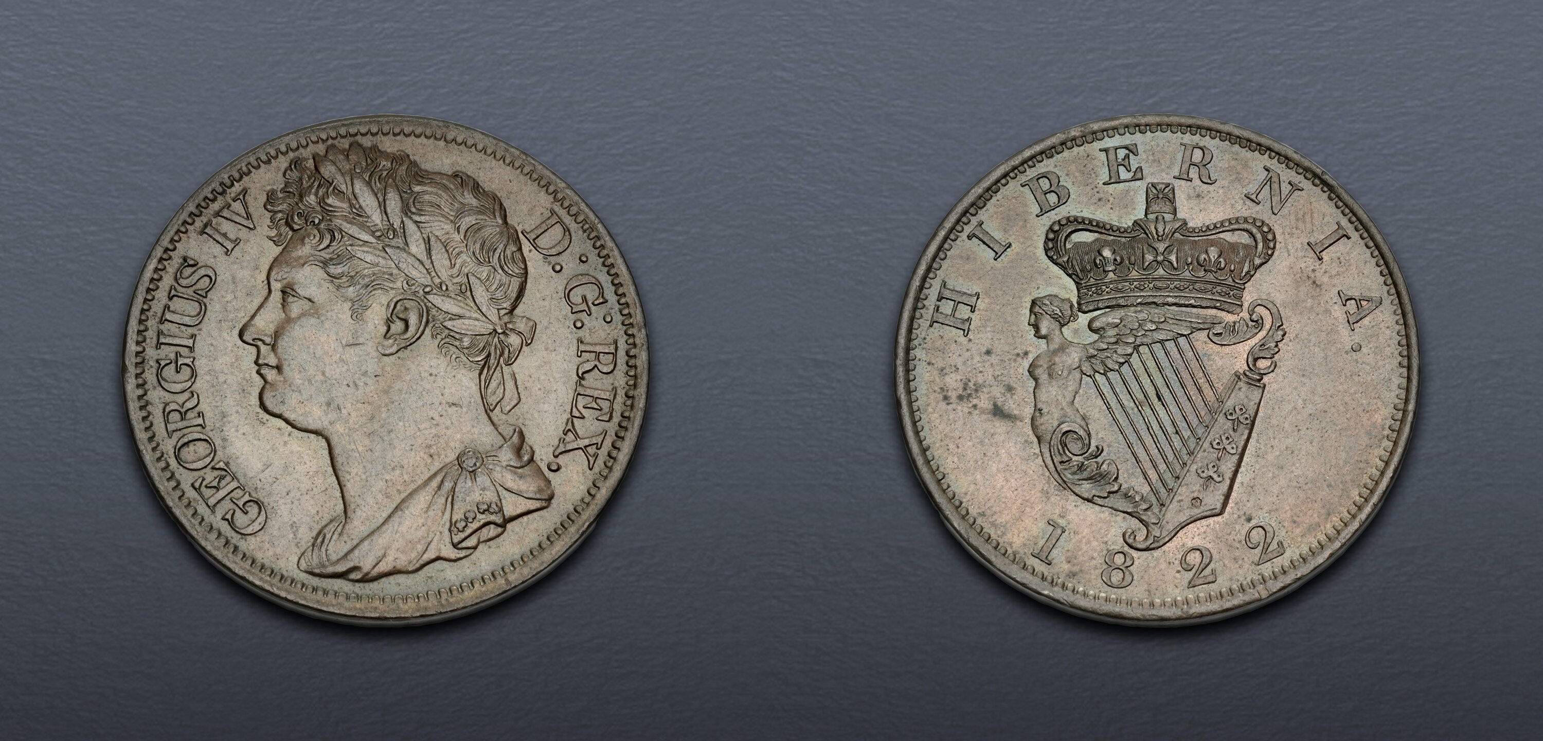 IRELAND. George IV. 1820-1830. CU Penny. Dated 1822. AU. | Classical ...