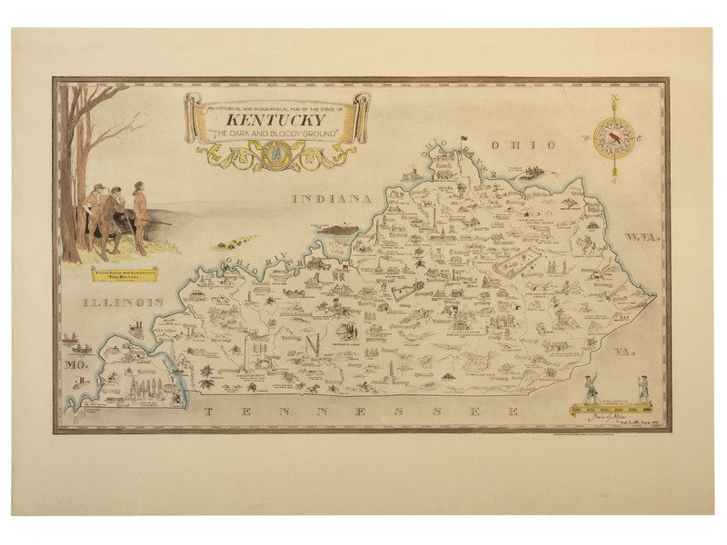 [KENTUCKY - MAPS]. SMITH, Karl. An Historical and Geographical Map of ...
